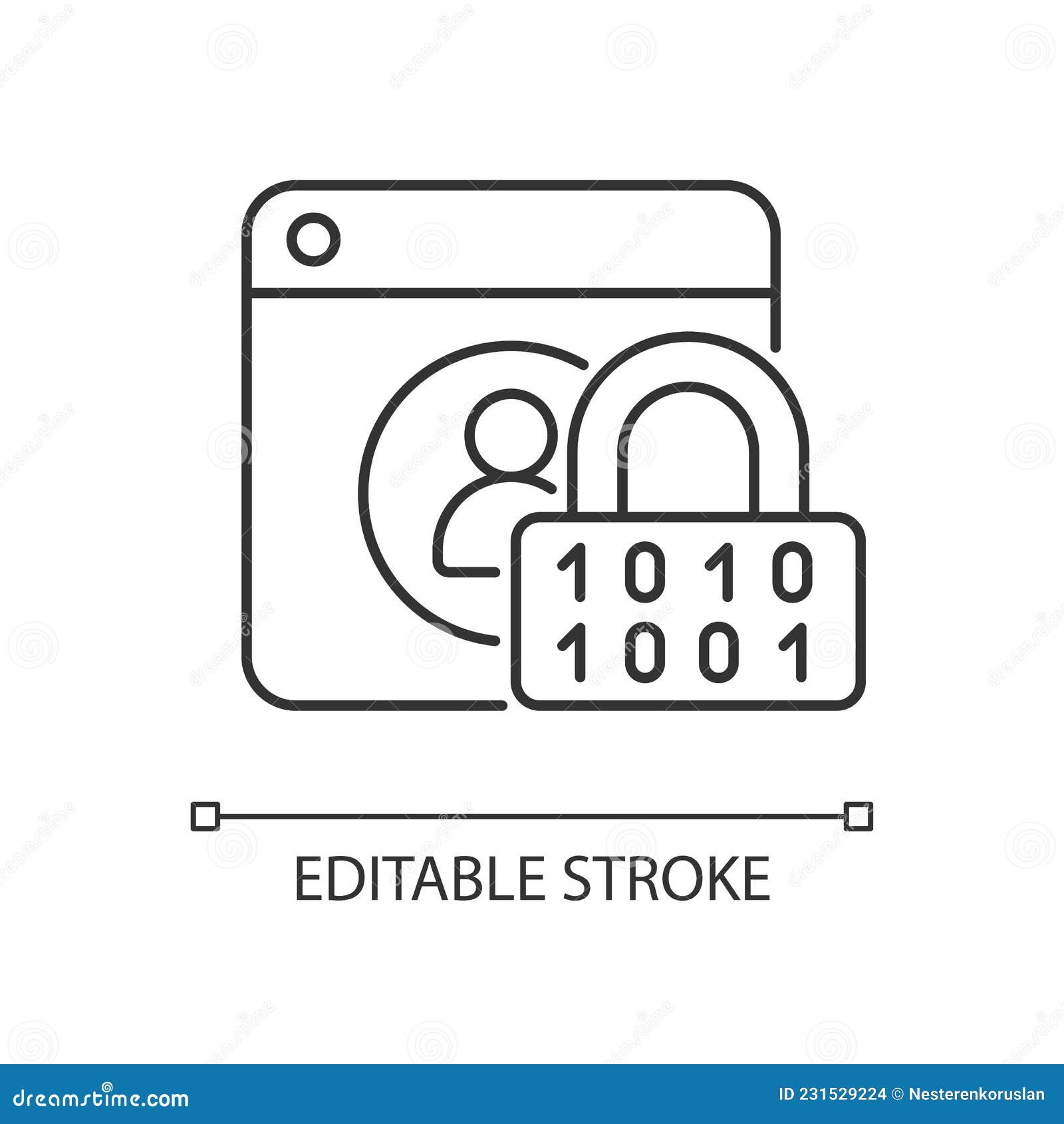 Password Encryption Linear Icon Stock Vector Illustration Of Computing Encoding 231529224