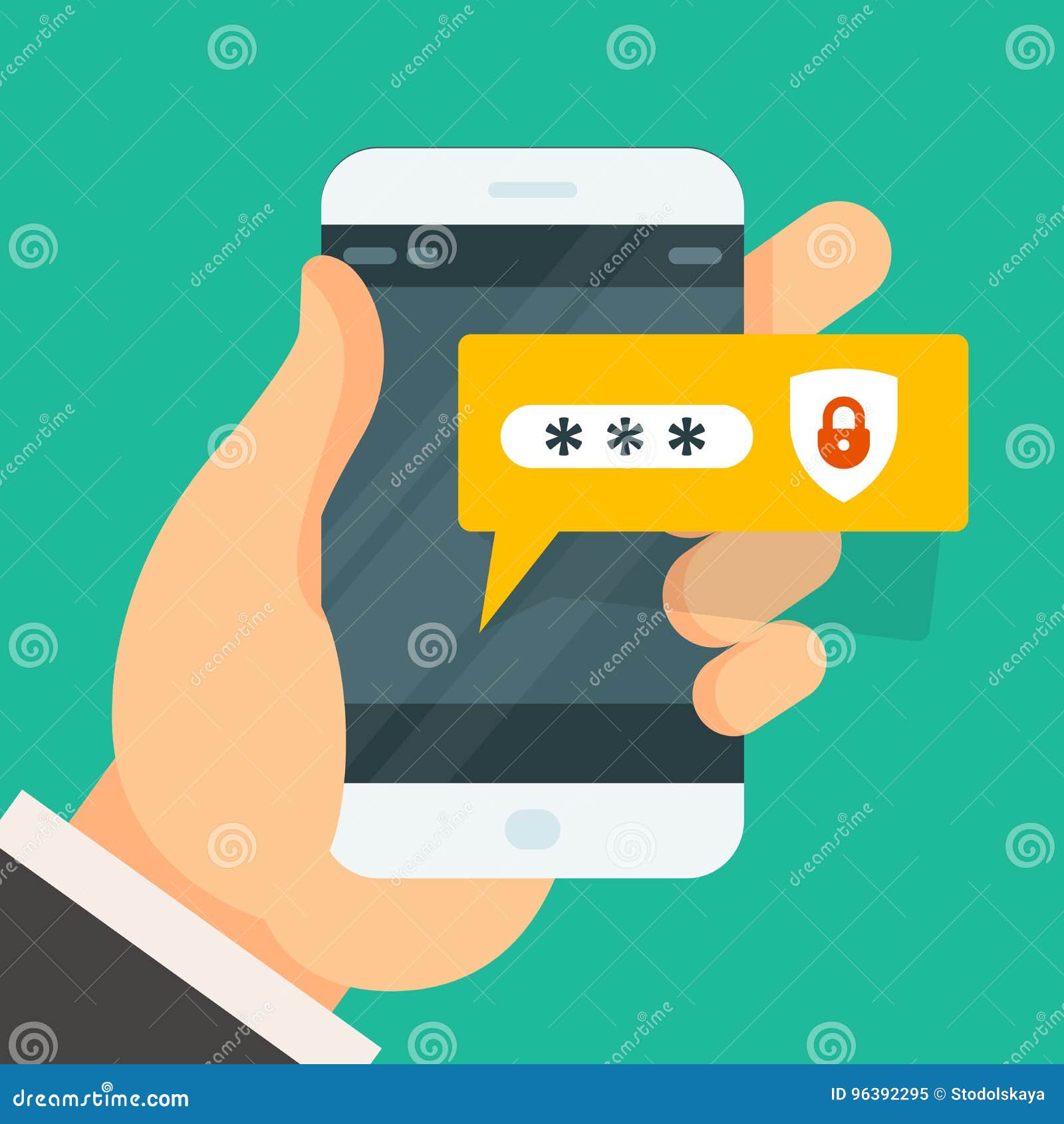 Password Entering on Smartphone - Login Stock Vector - Illustration of ...