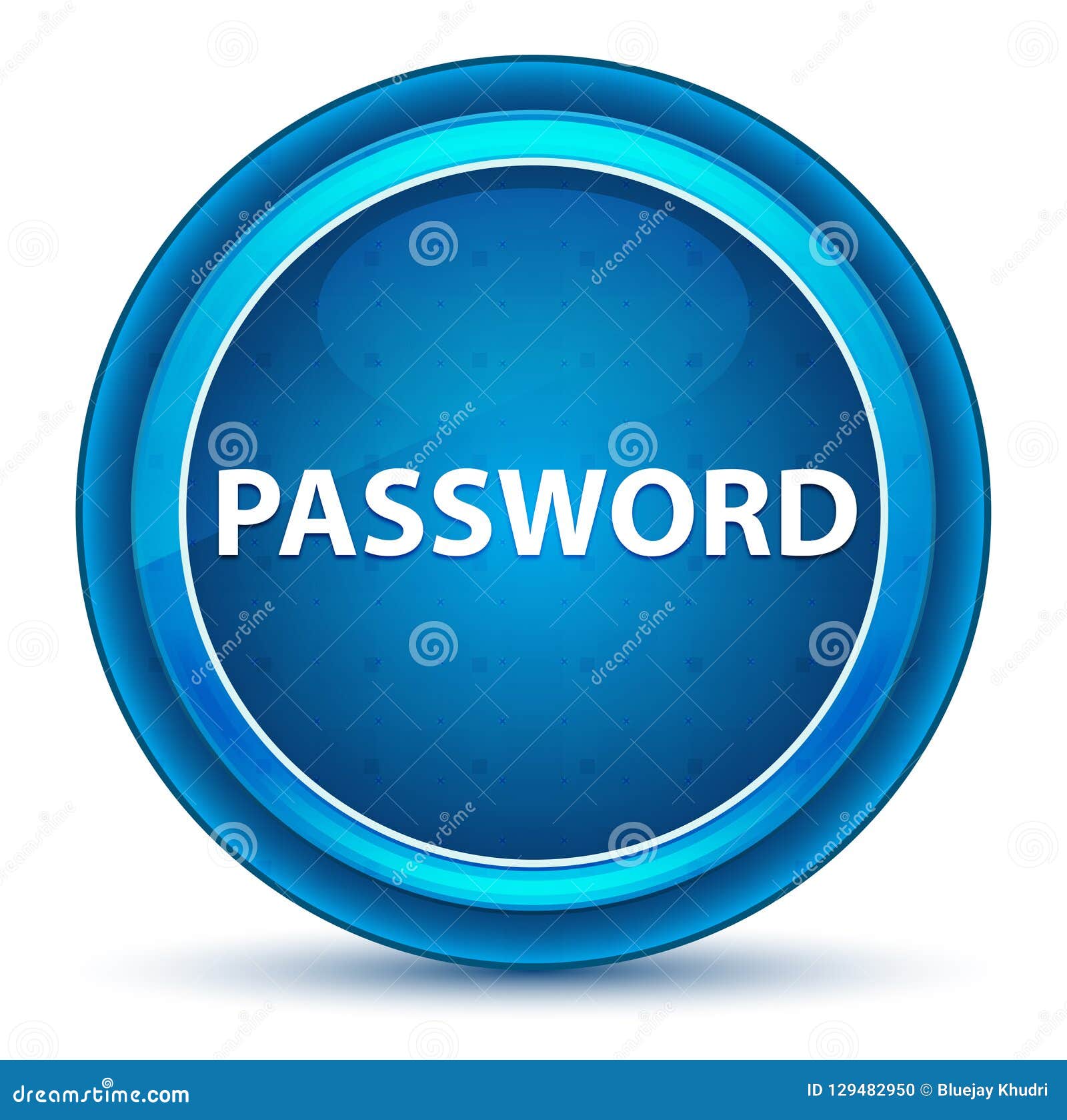 Password Eyeball Blue Round Button Stock Illustration - Illustration of ...