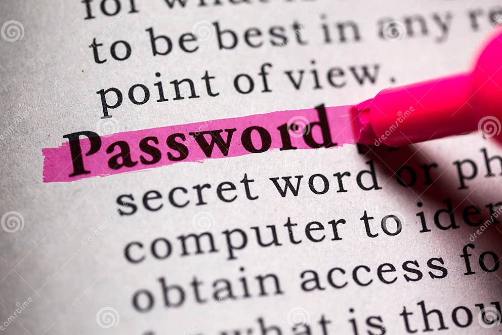 Definition of the Word Password Stock Photo - Image of markers ...