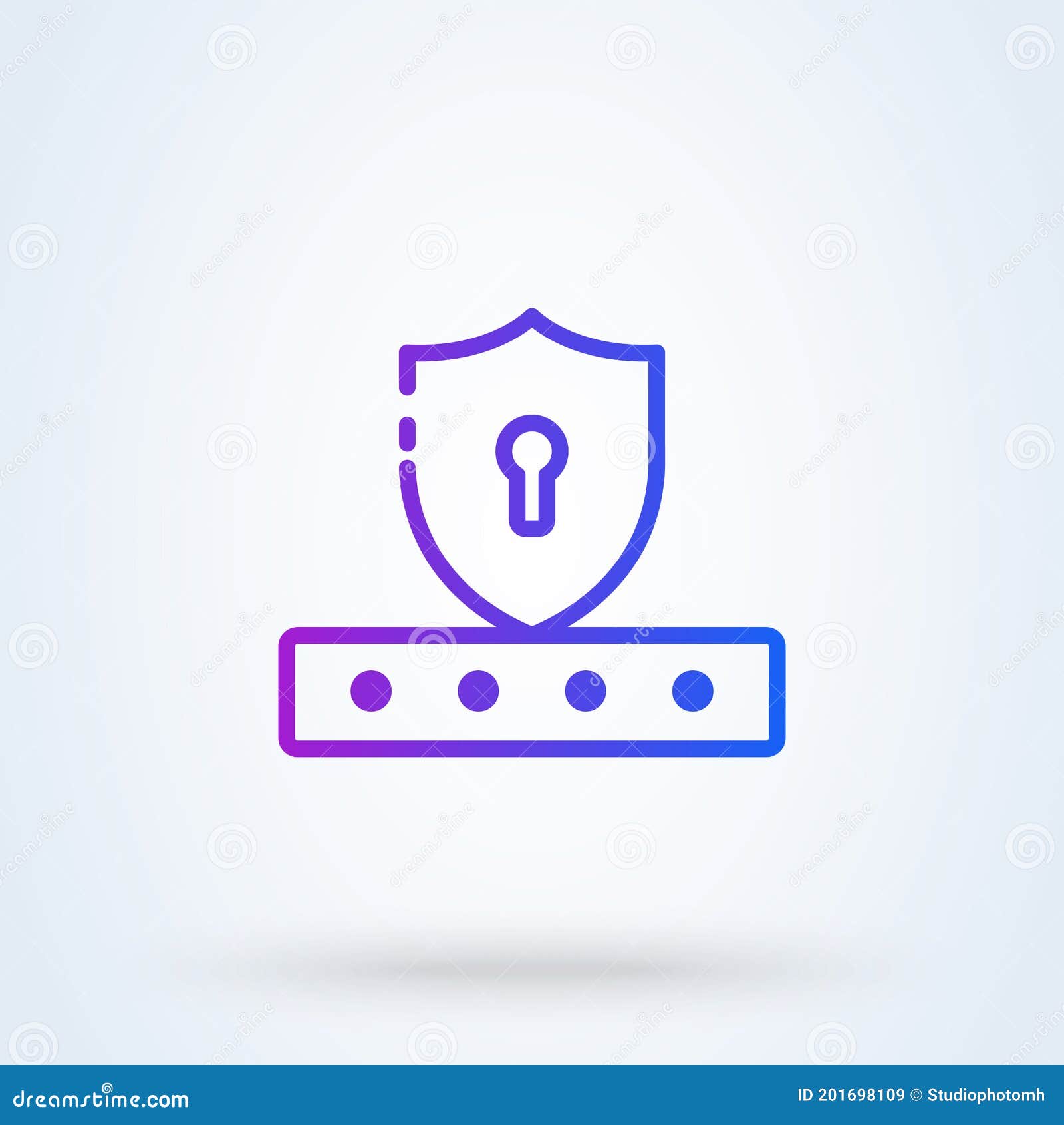 Password Field Sign Line Icon or Logo. Password and Unlock Concept. PIN ...