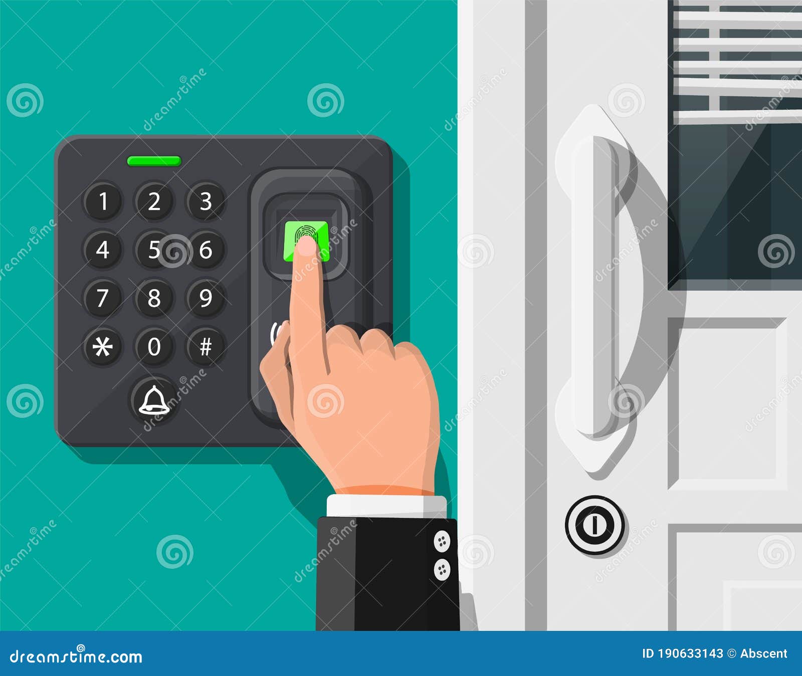 Password, Fingerprint And Face Unlock Mobile App Cartoon Vector ...