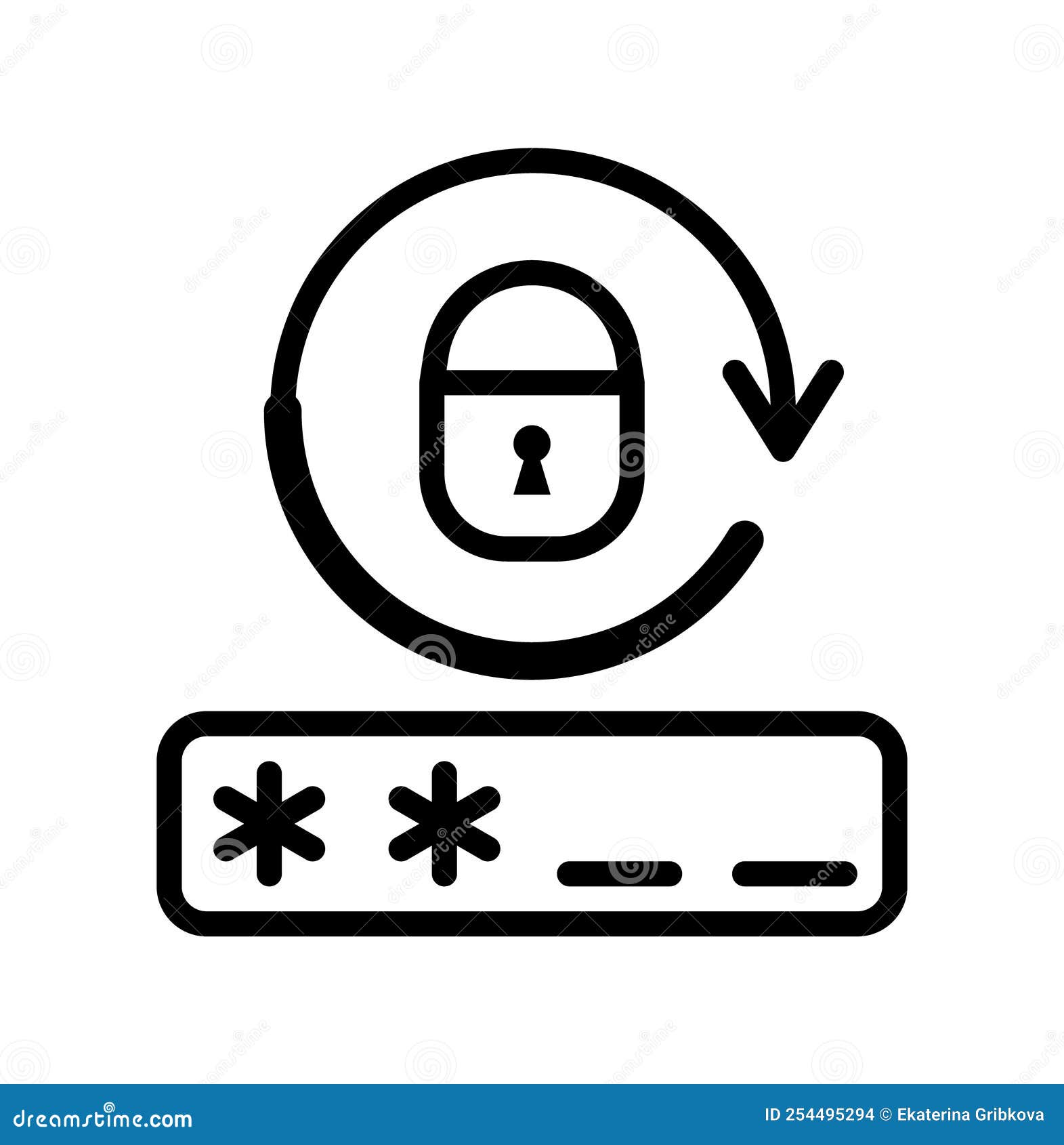 Password Flat Line Icon. Login, Security Sign Stock Vector ...