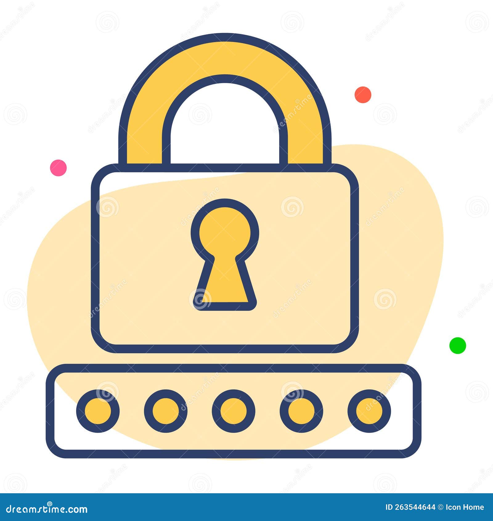 Password Flat Line Icon Modern Illustration Stock Vector - Illustration ...