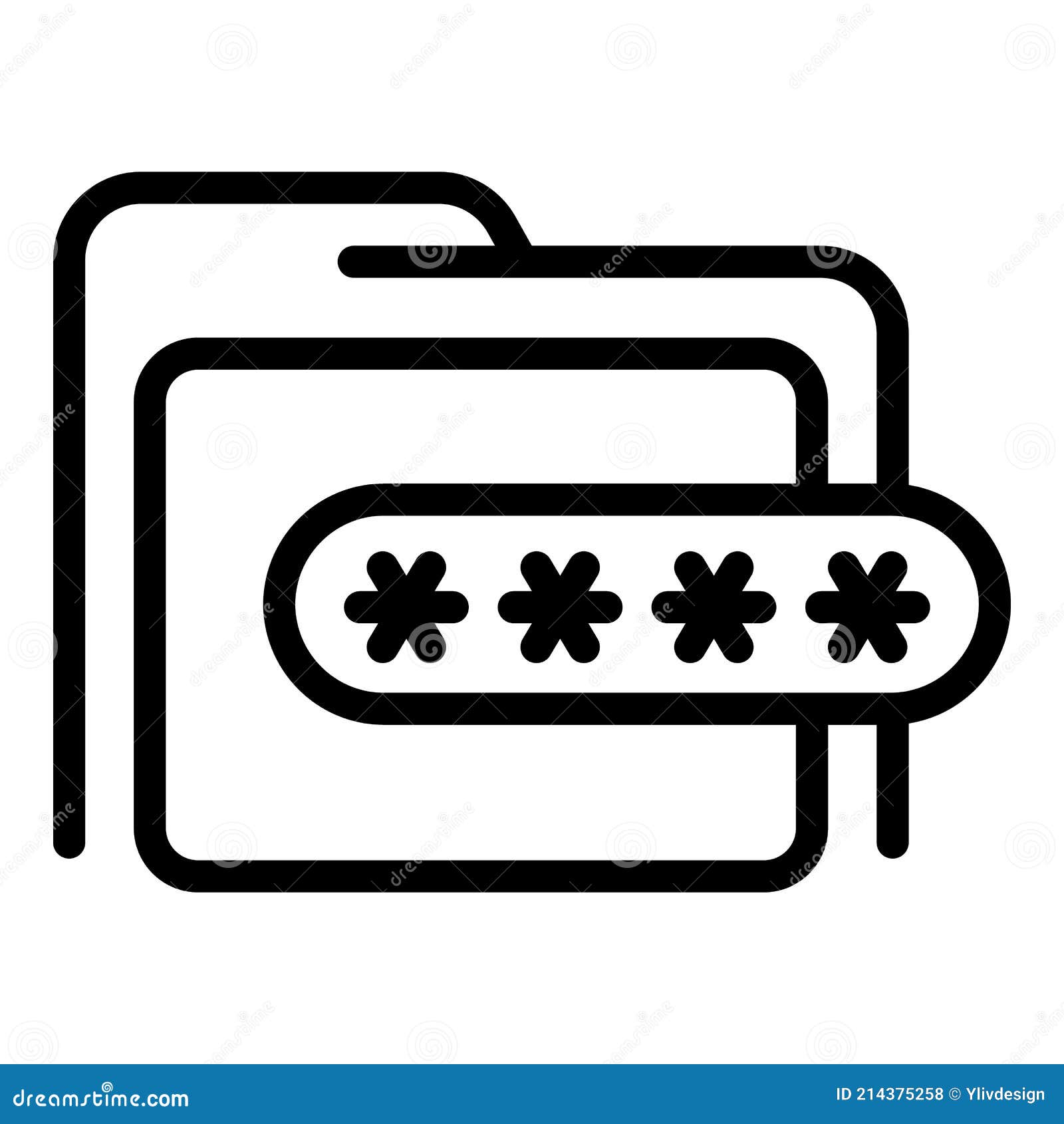 Password Folder Icon Color Outline Vector | CartoonDealer.com #232104191