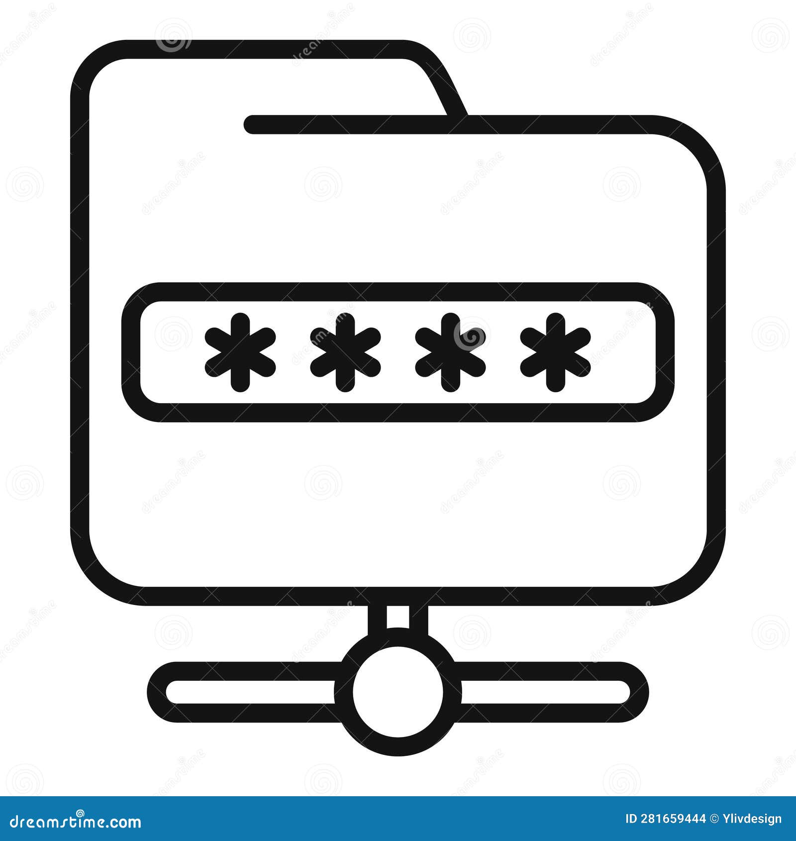 Password Folder Icon Outline Vector. Computer Data Stock Vector - Illustration of isolated ...
