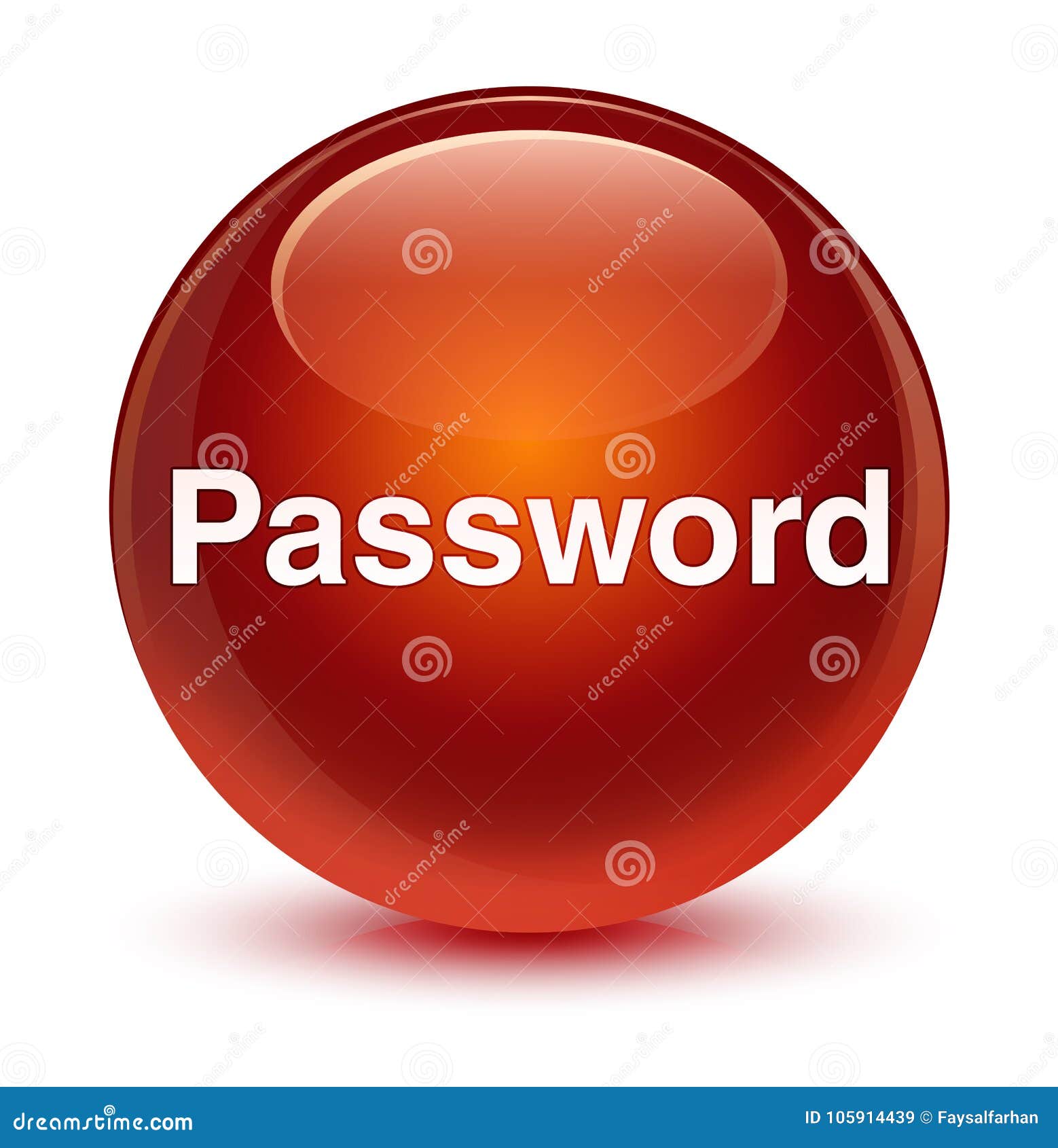 Password Glassy Brown Round Button Stock Illustration - Illustration of ...