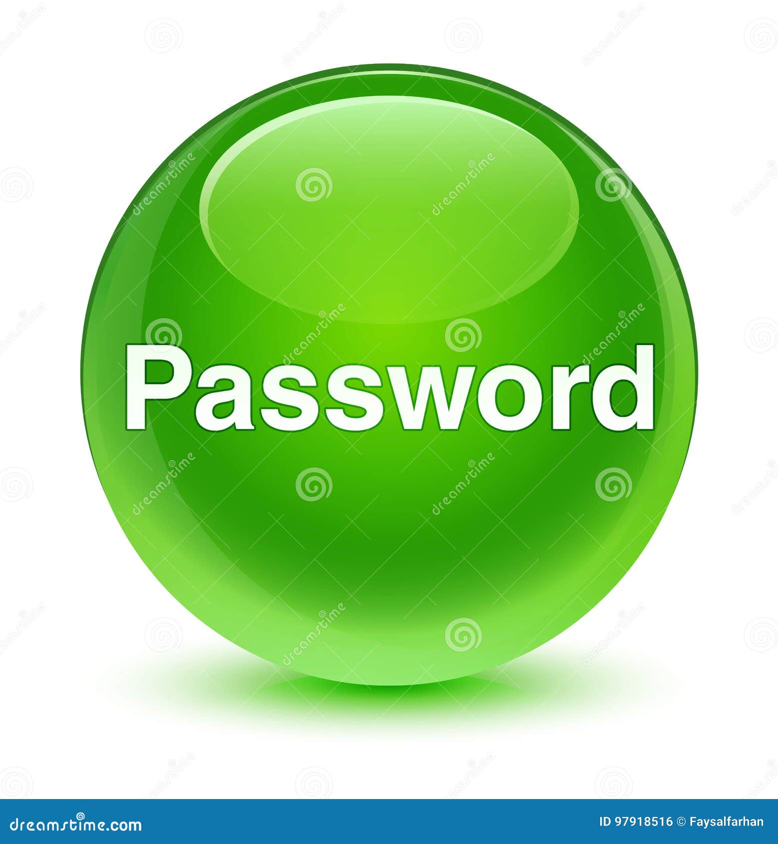 Password Glassy Green Round Button Stock Illustration - Illustration of ...