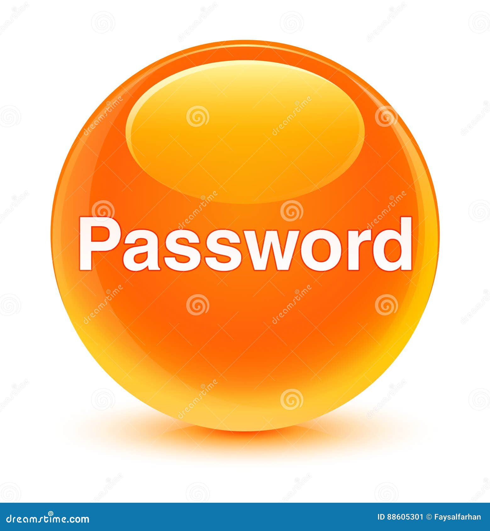 Password Glassy Orange Round Button Stock Illustration - Illustration ...