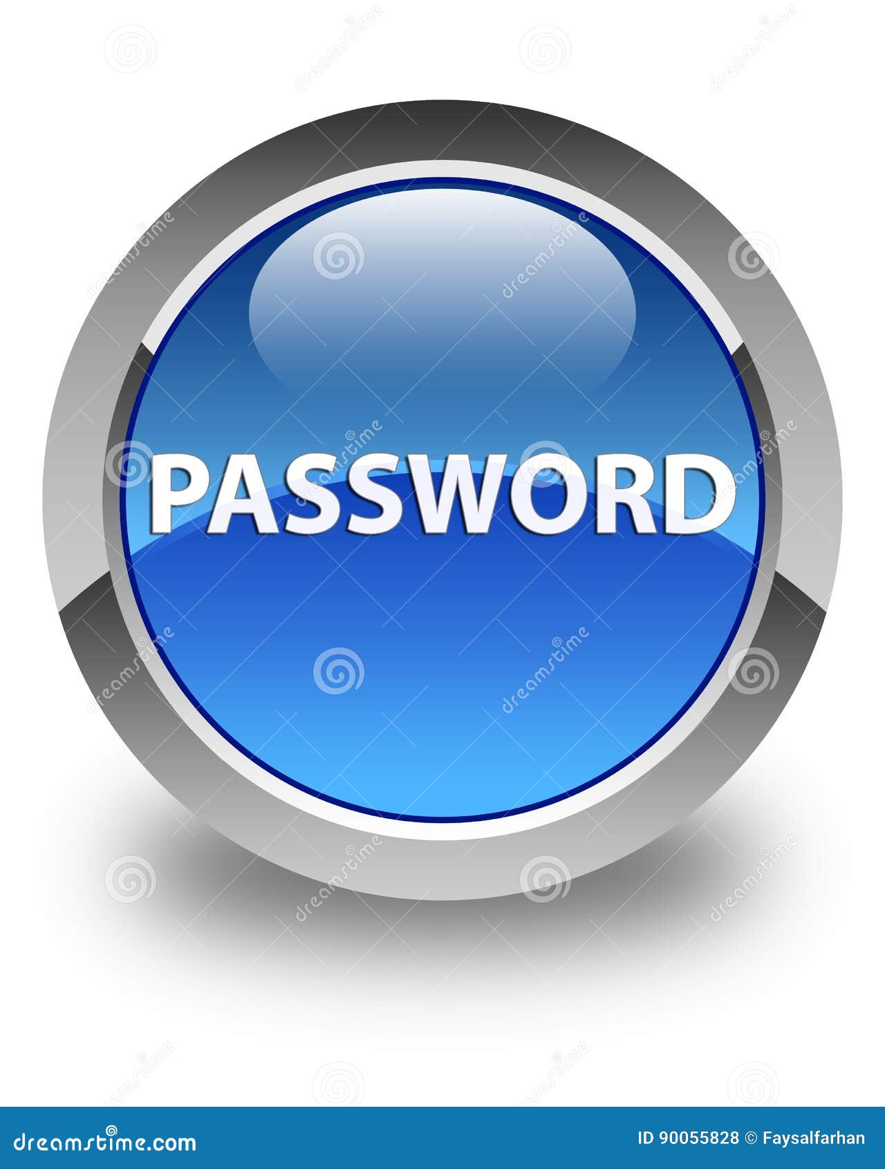 Password Glossy Blue Round Button Stock Illustration - Illustration of ...