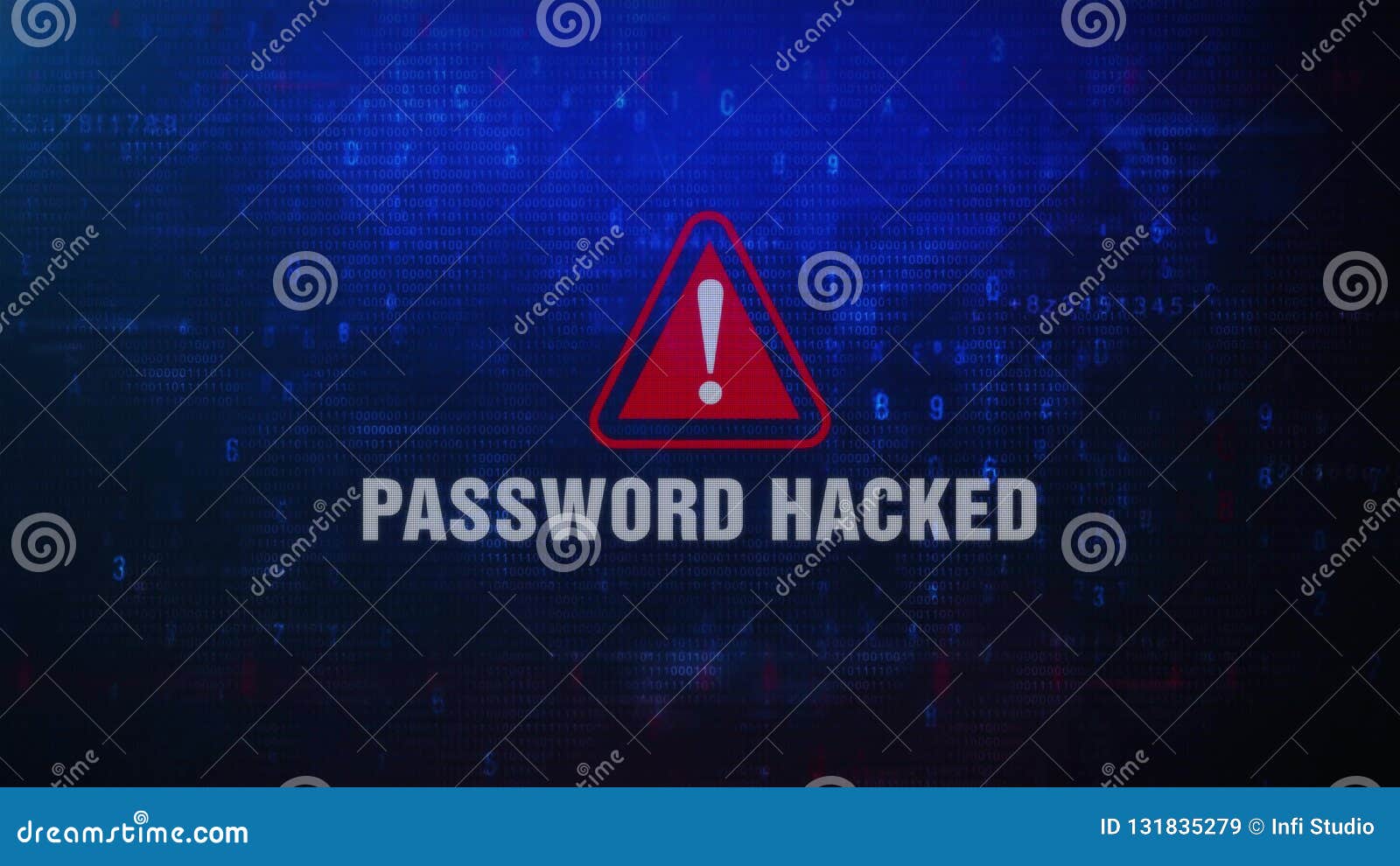 Password Hacked Alert Warning Error Message Blinking on Screen . Stock ...