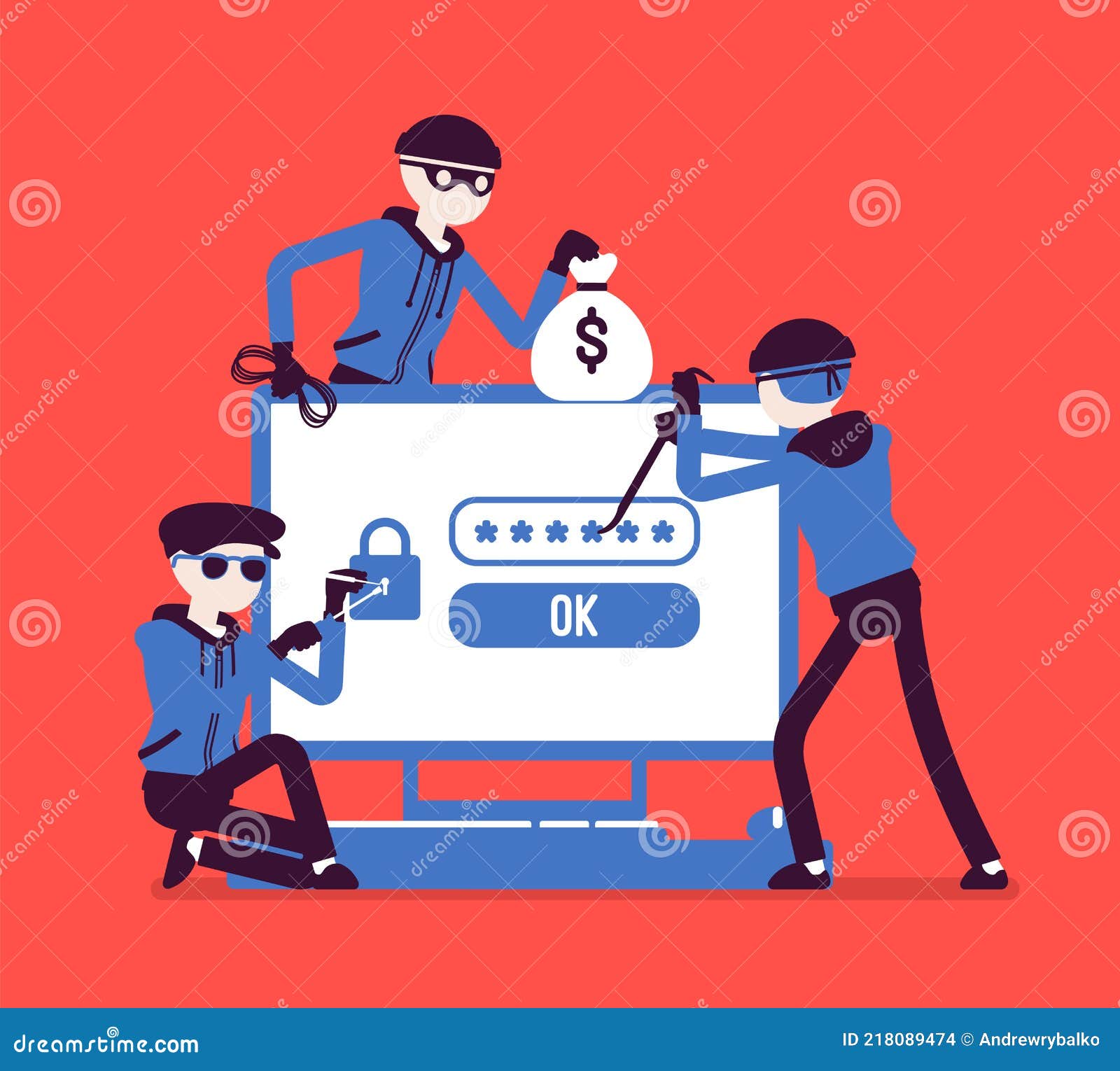 Password hacking danger stock vector. Illustration of hacker - 218089474
