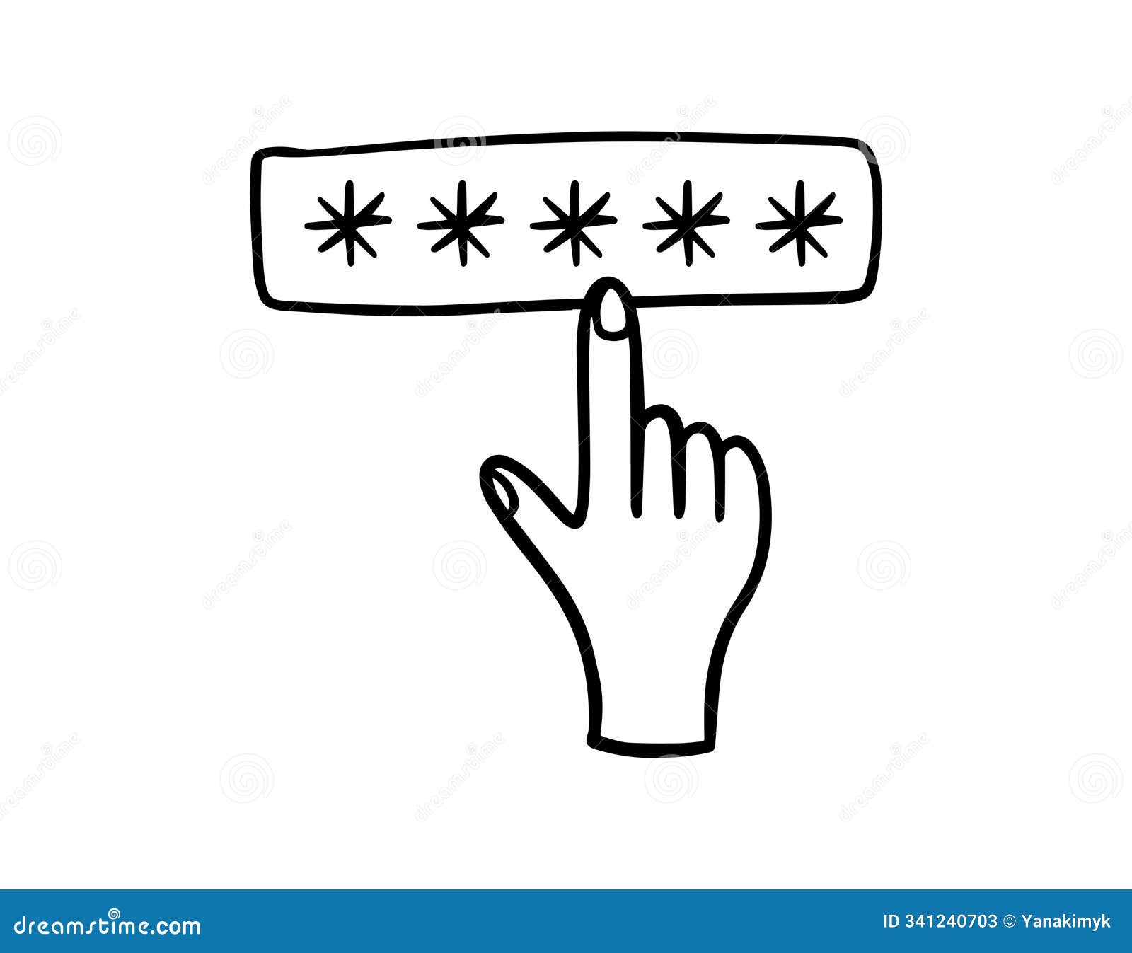 Password with Hand Doodle Isolates Sign. Hand Drawn Outline Doodle ...