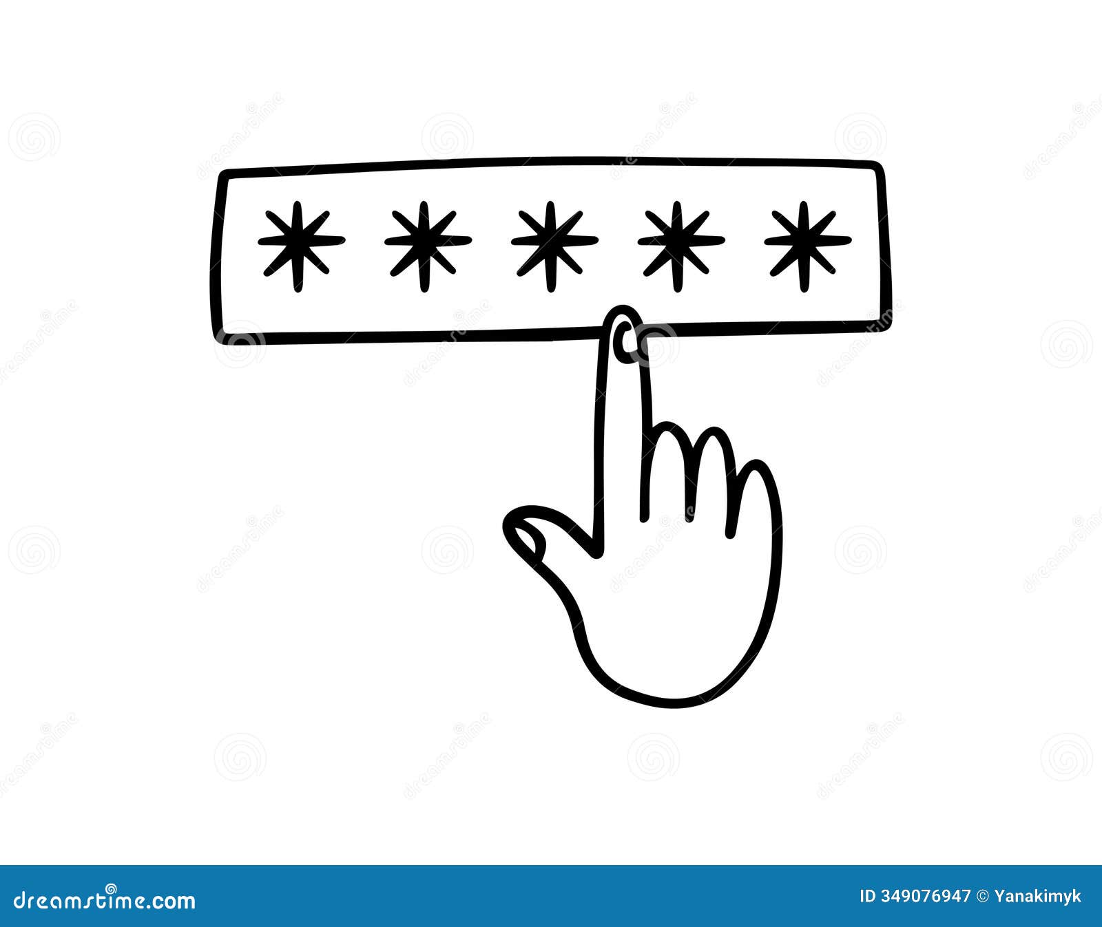 Password with Hand Doodle Isolates Sign. Hand Drawn Outline Doodle ...