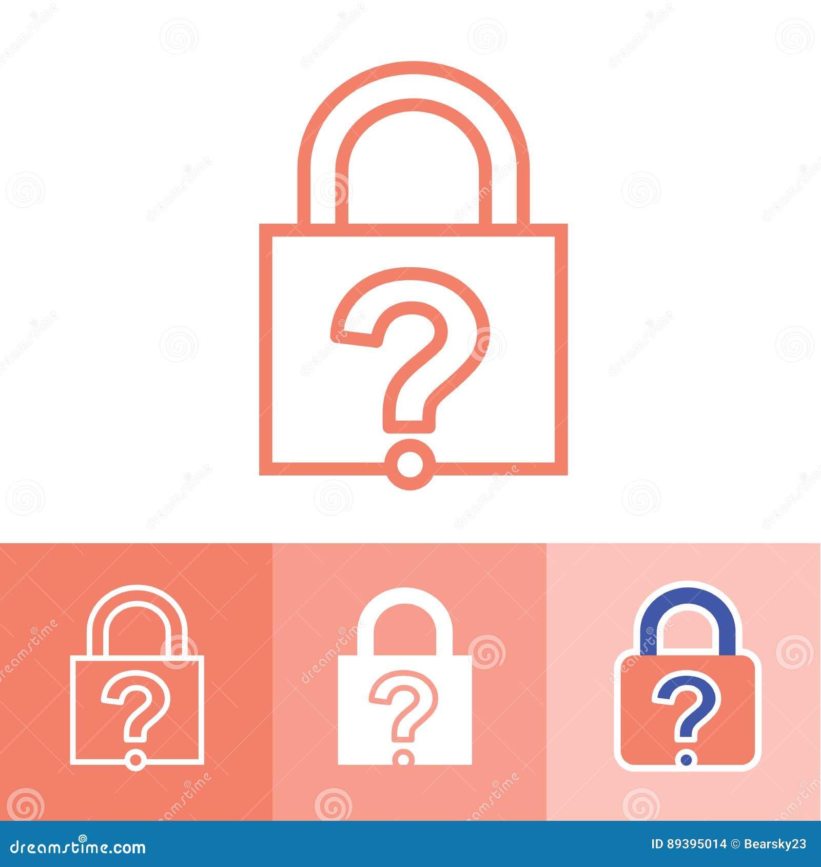 Password Hint Icon with Question Mark Stock Vector - Illustration of ...
