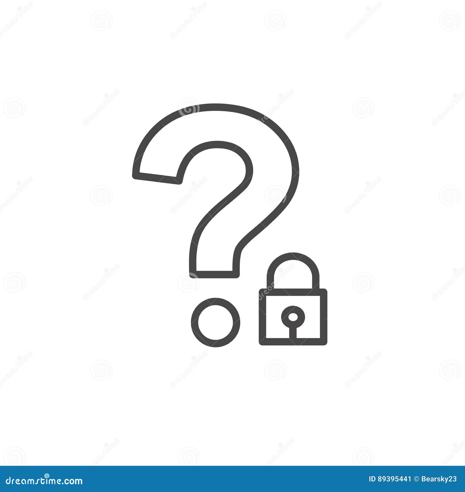Password Hint Icon with Question Mark Stock Vector - Illustration of ...