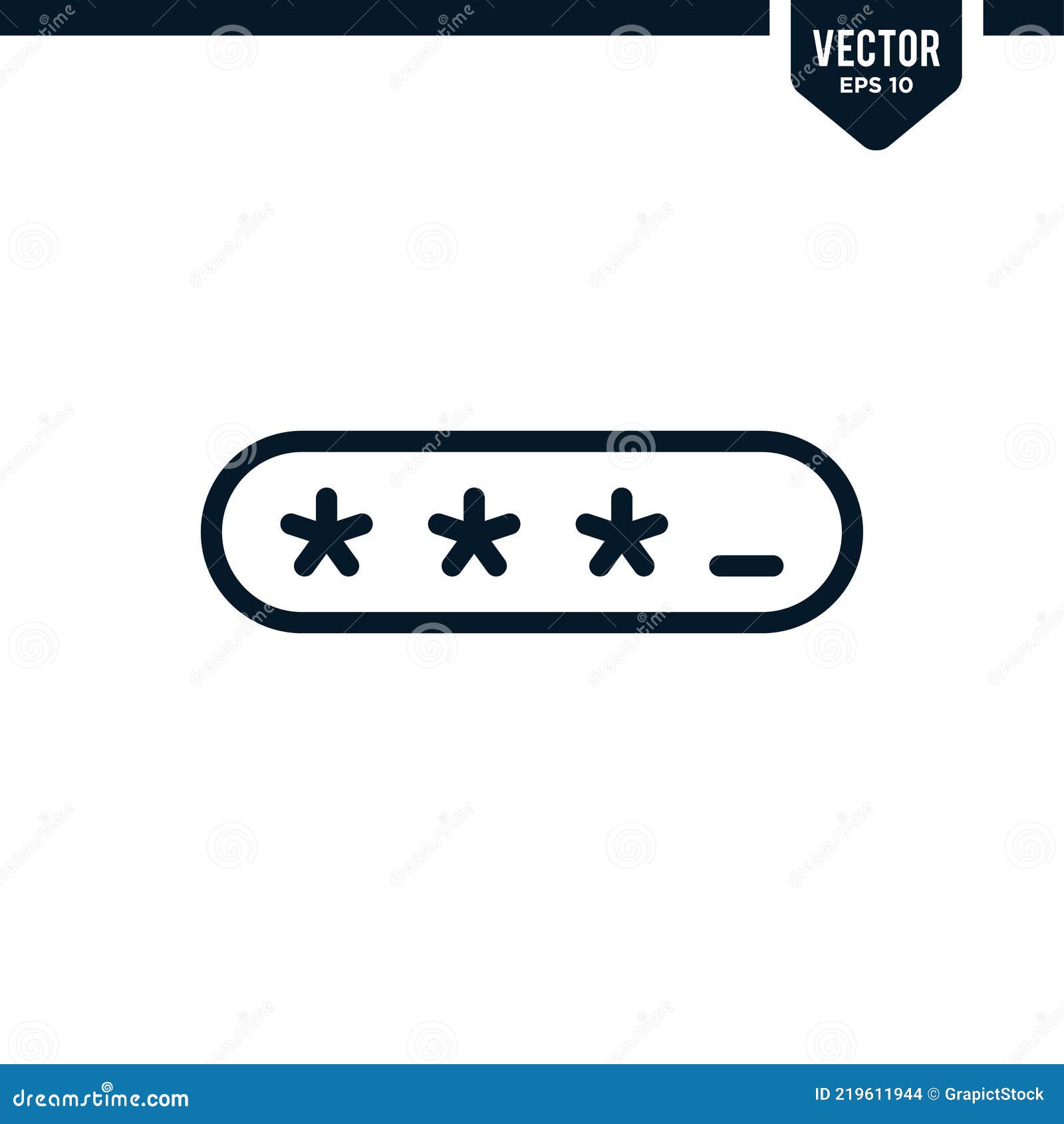 Password Icon Collection in Line Style Stock Vector - Illustration of ...