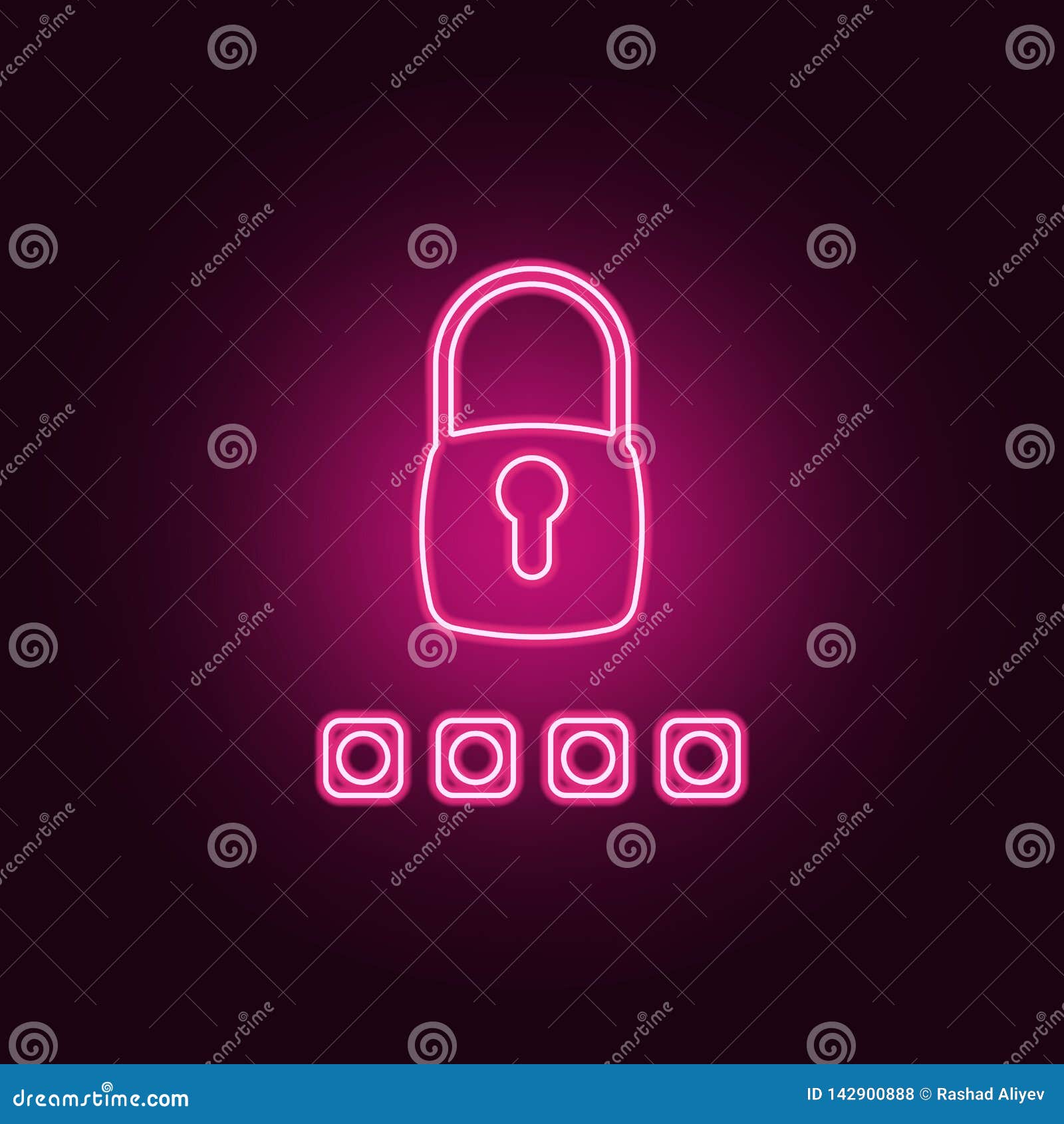 Password Icon. Elements of Cyber Security in Neon Style Icons Stock ...