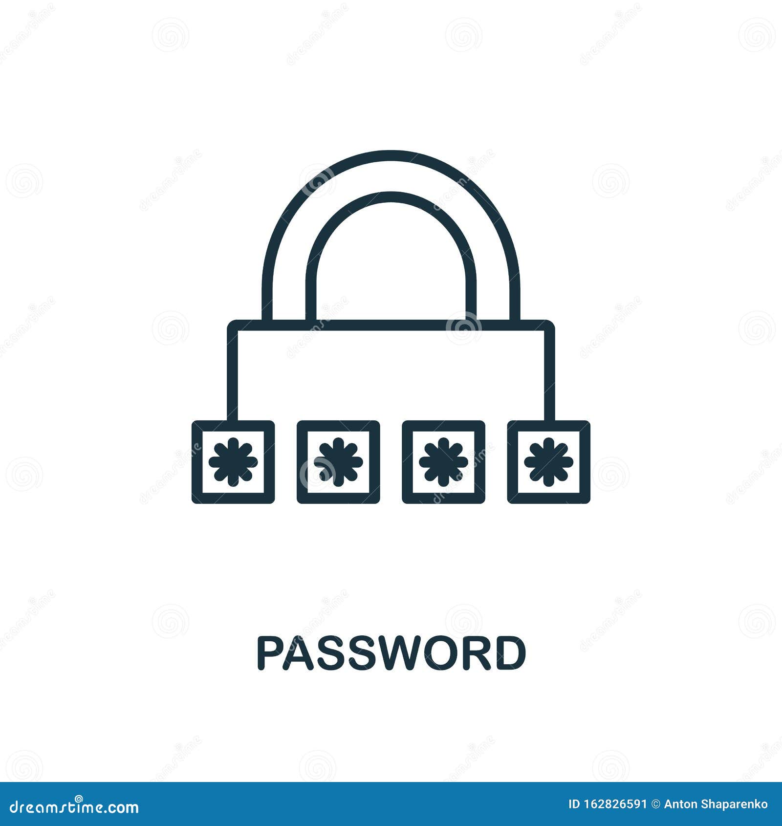Password Icon Outline Style. Thin Line Creative Password Icon for Logo ...