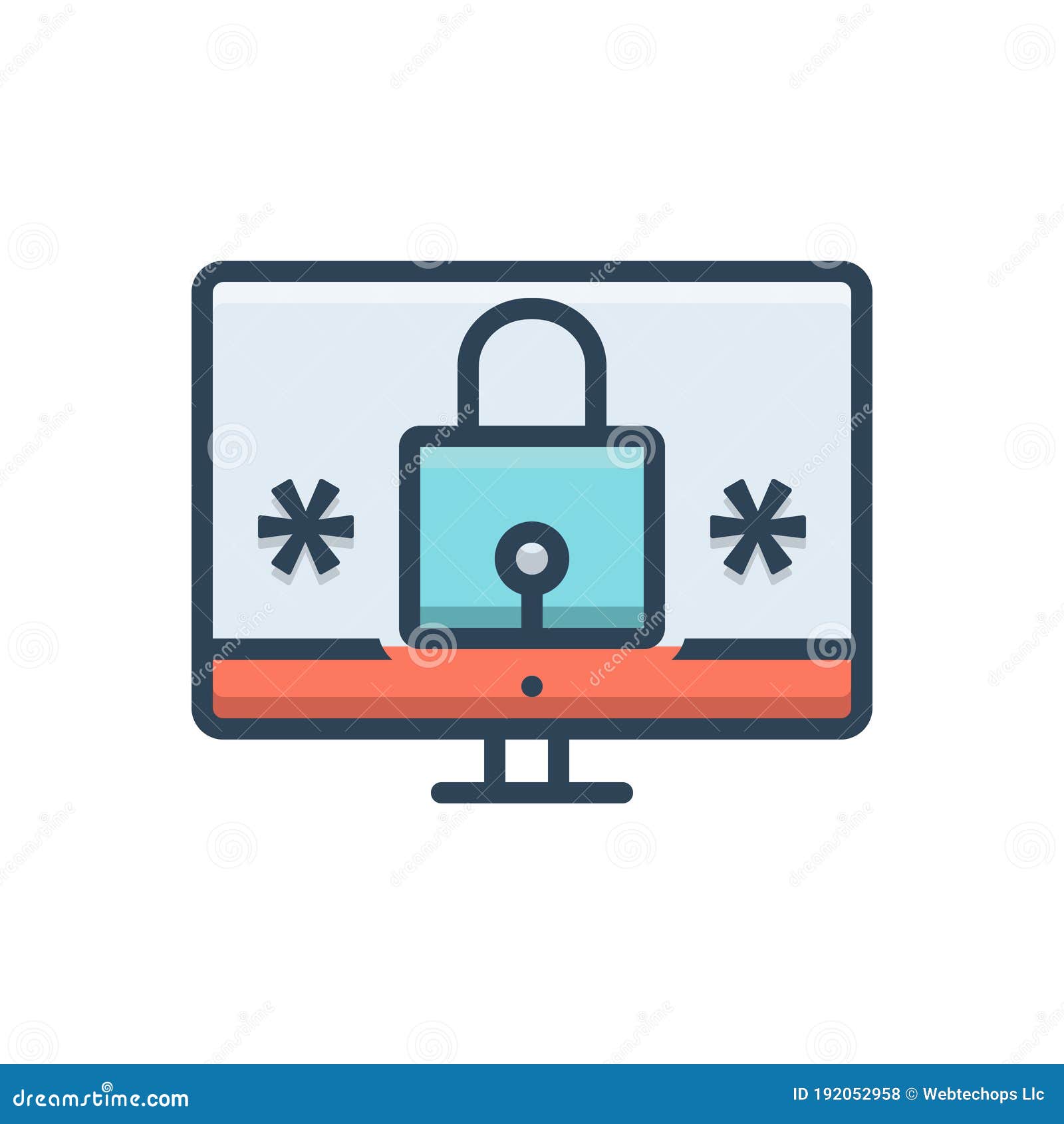 Color Illustration Icon for Password, Manager and Cybersecurity Stock ...
