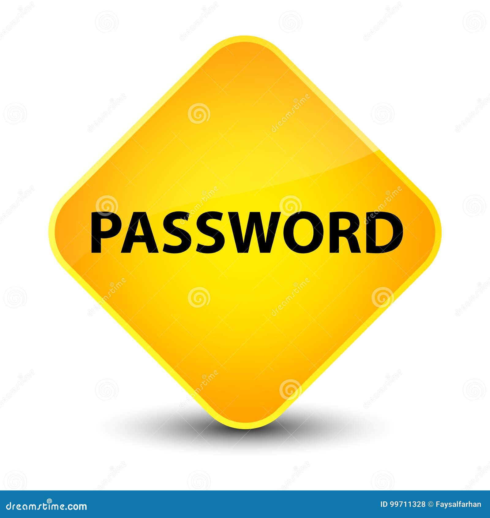 Password Elegant Yellow Diamond Button Stock Illustration ...