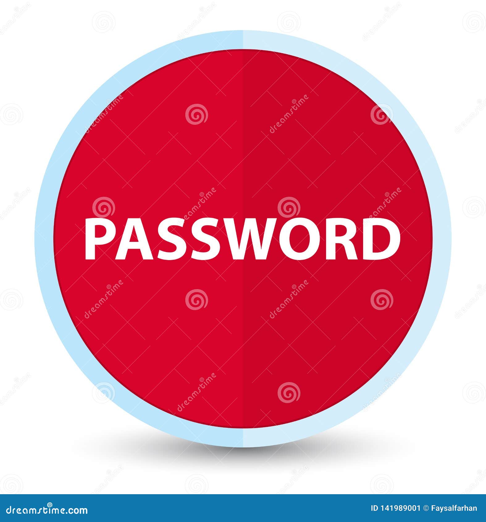 Password Flat Prime Red Round Button Stock Vector - Illustration of ...