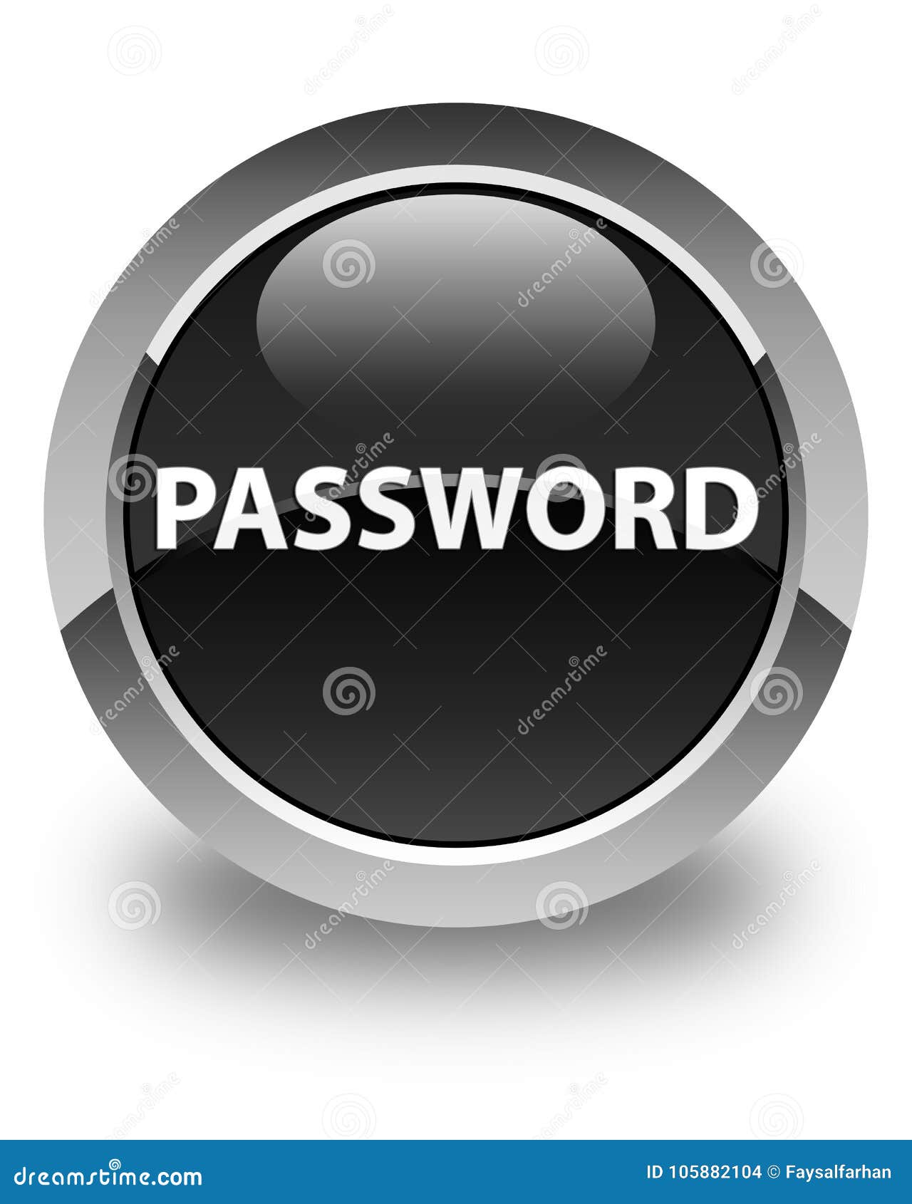 Password Glossy Black Round Button Stock Illustration - Illustration of ...