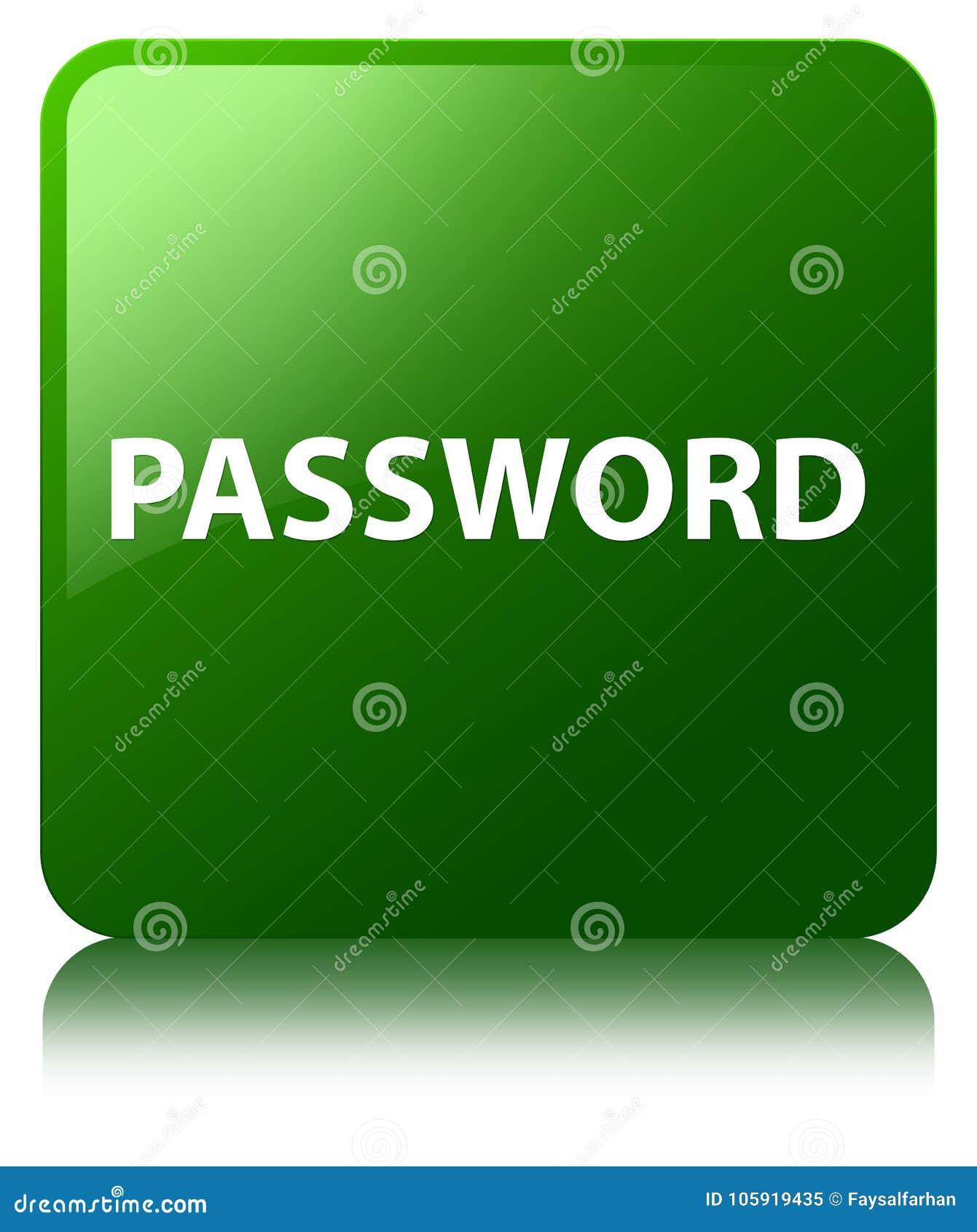 Password Green Square Button Stock Illustration - Illustration of ...