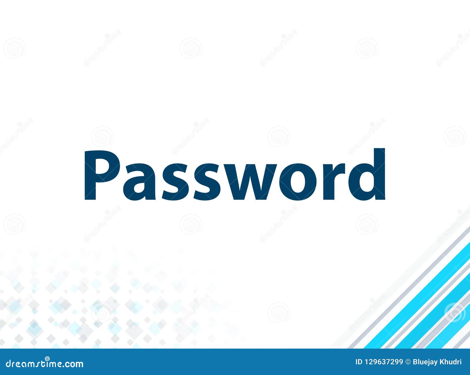 Password Modern Flat Design Blue Abstract Background Stock Illustration ...