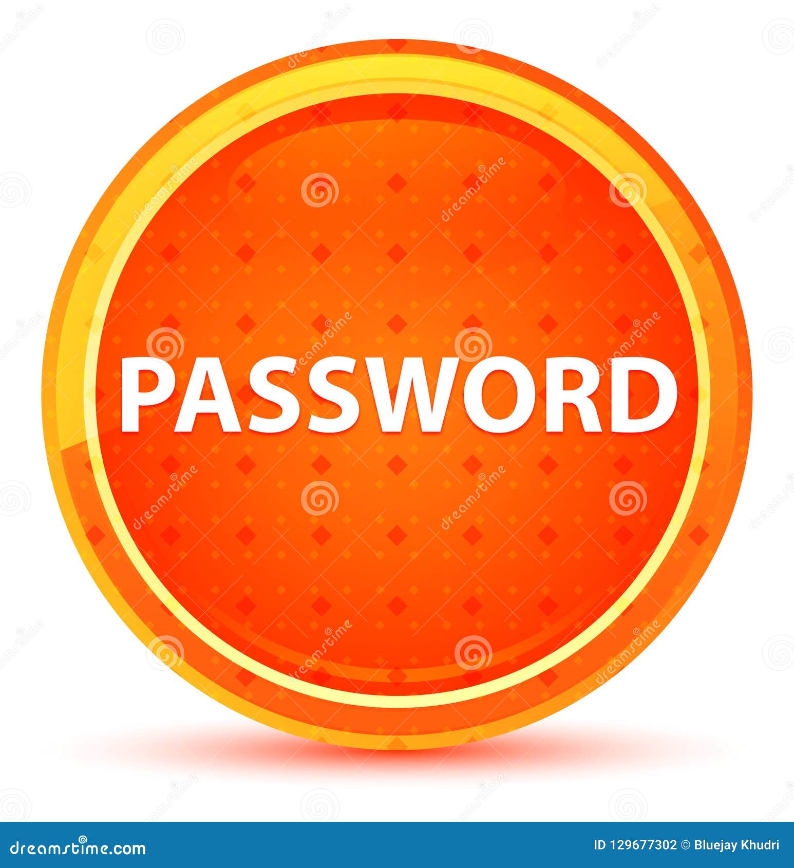 Password Natural Orange Round Button Stock Illustration - Illustration ...