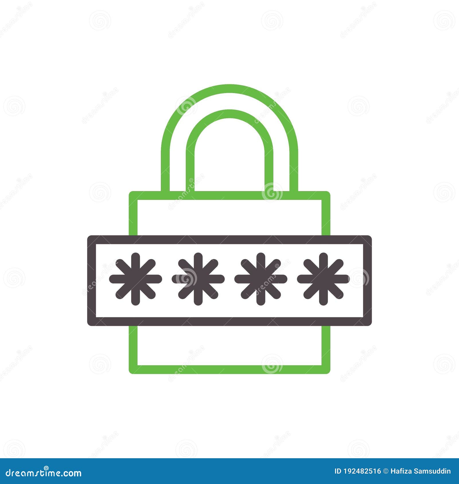 Password Lock Concept. Vector Illustration Decorative Design Stock ...
