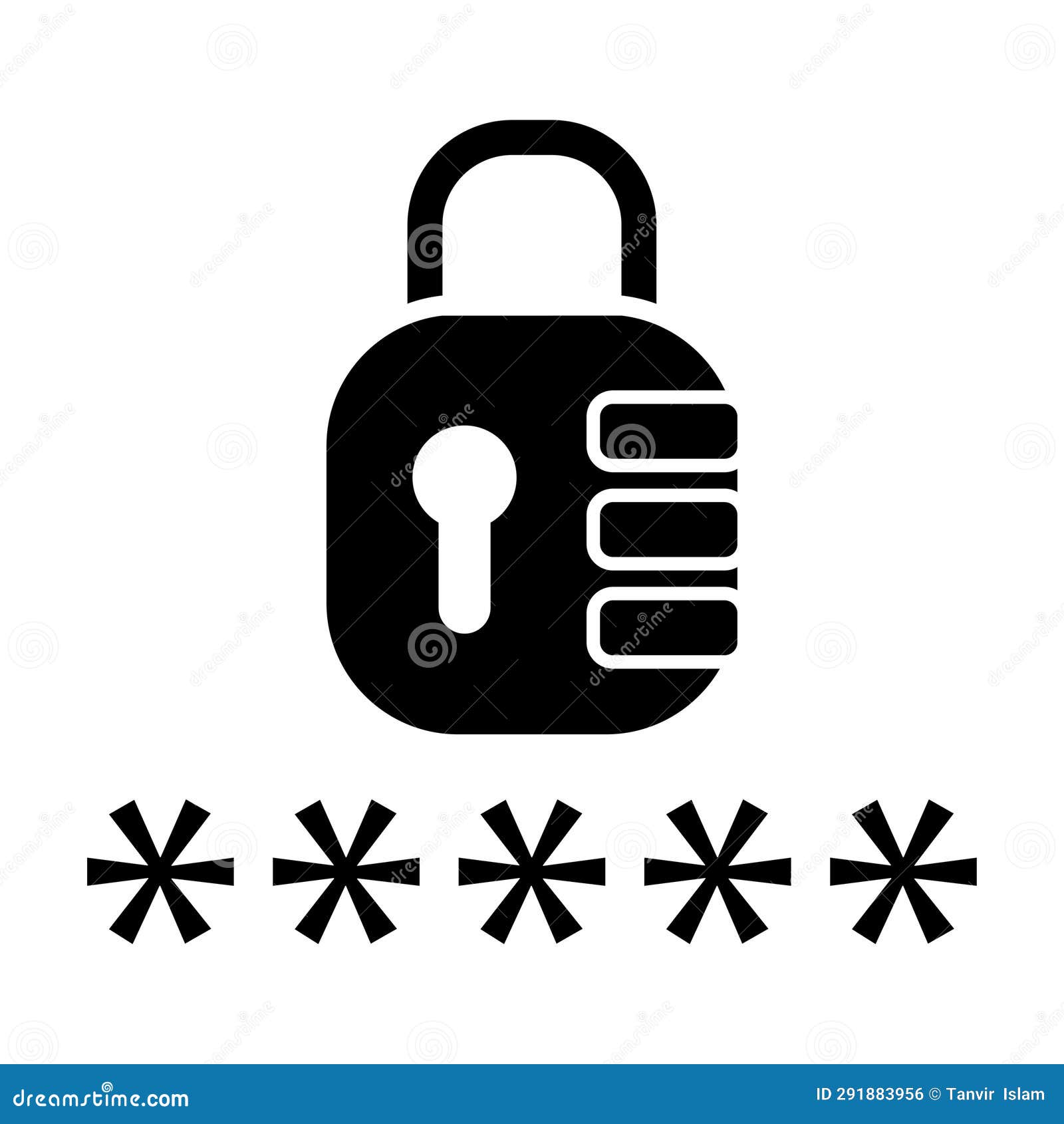 Password Lock Icon stock vector. Illustration of protection - 291883956