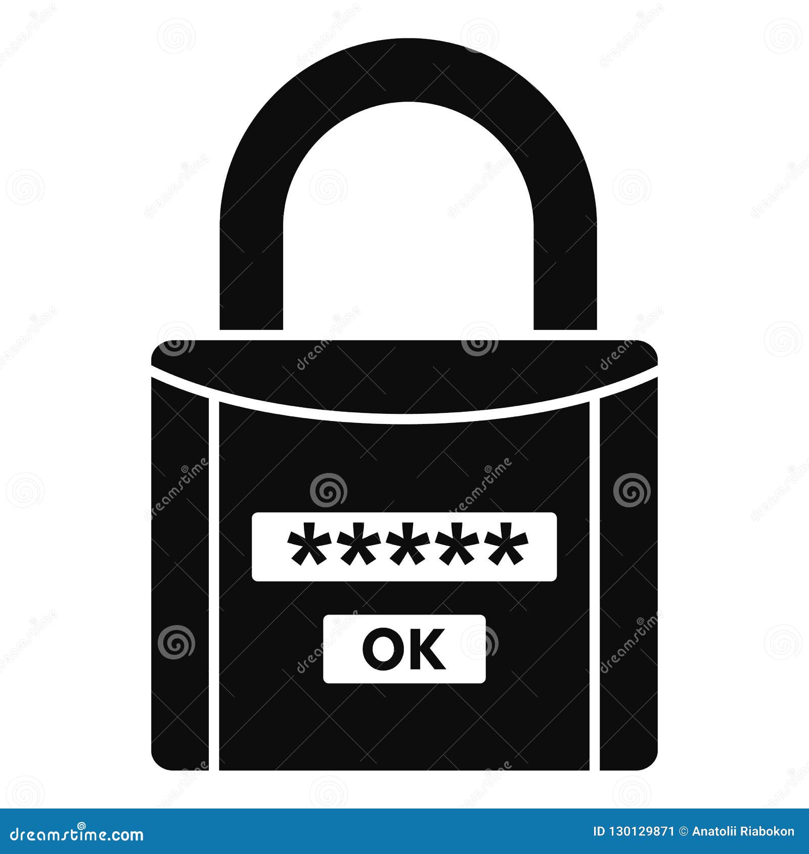 Password Lock Icon, Simple Style Stock Vector - Illustration of safety ...