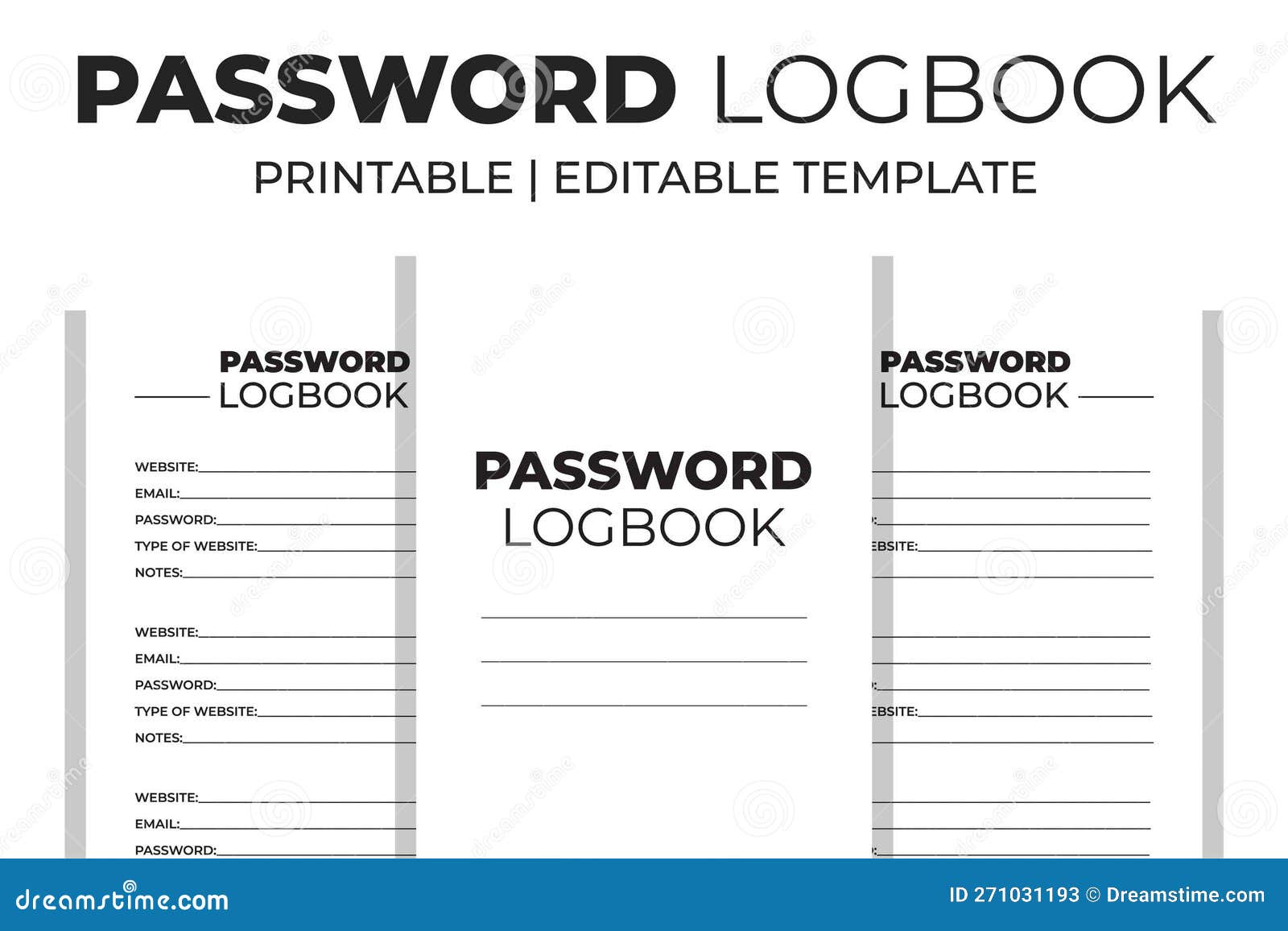 Password Tracker KDP Interior Journal Template. Password Tracker Log ...