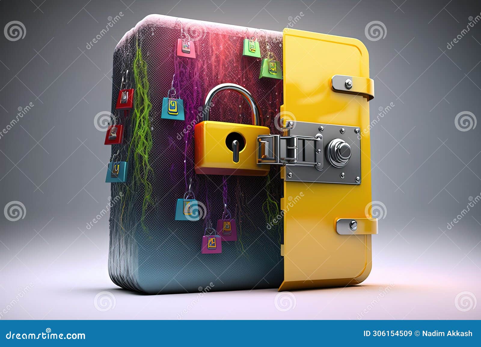 Password Login Padlock Folder Files Secured Stock Illustration ...