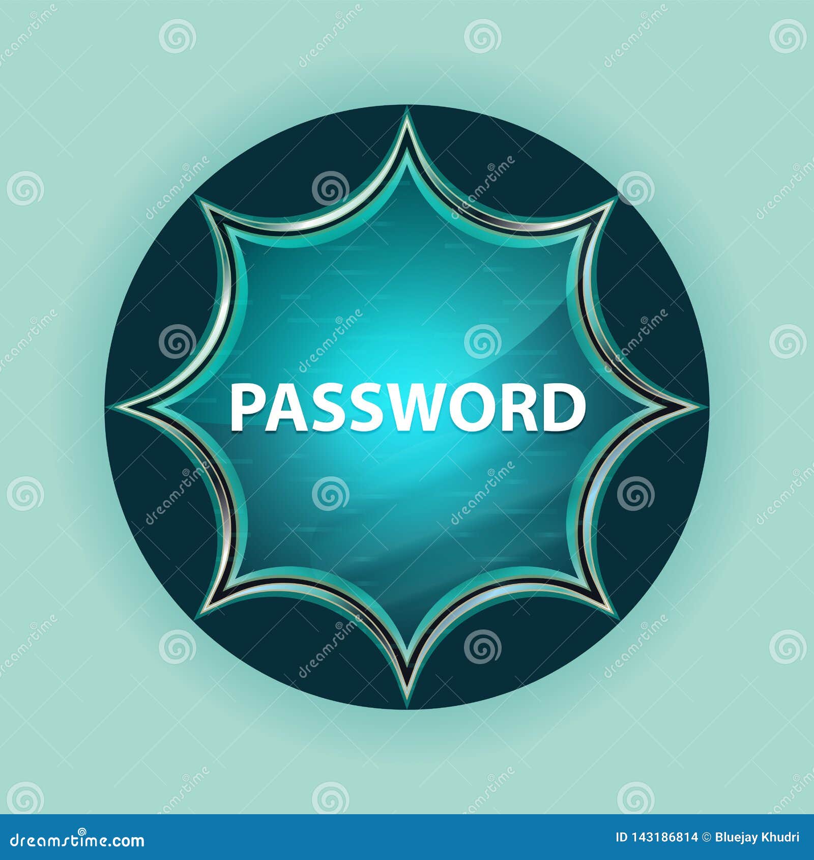 Password Magical Glassy Sunburst Blue Button Sky Blue Background Stock ...