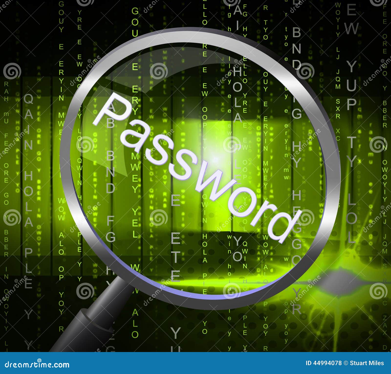 Password Magnifier Represents Sign in and Access Stock Illustration ...