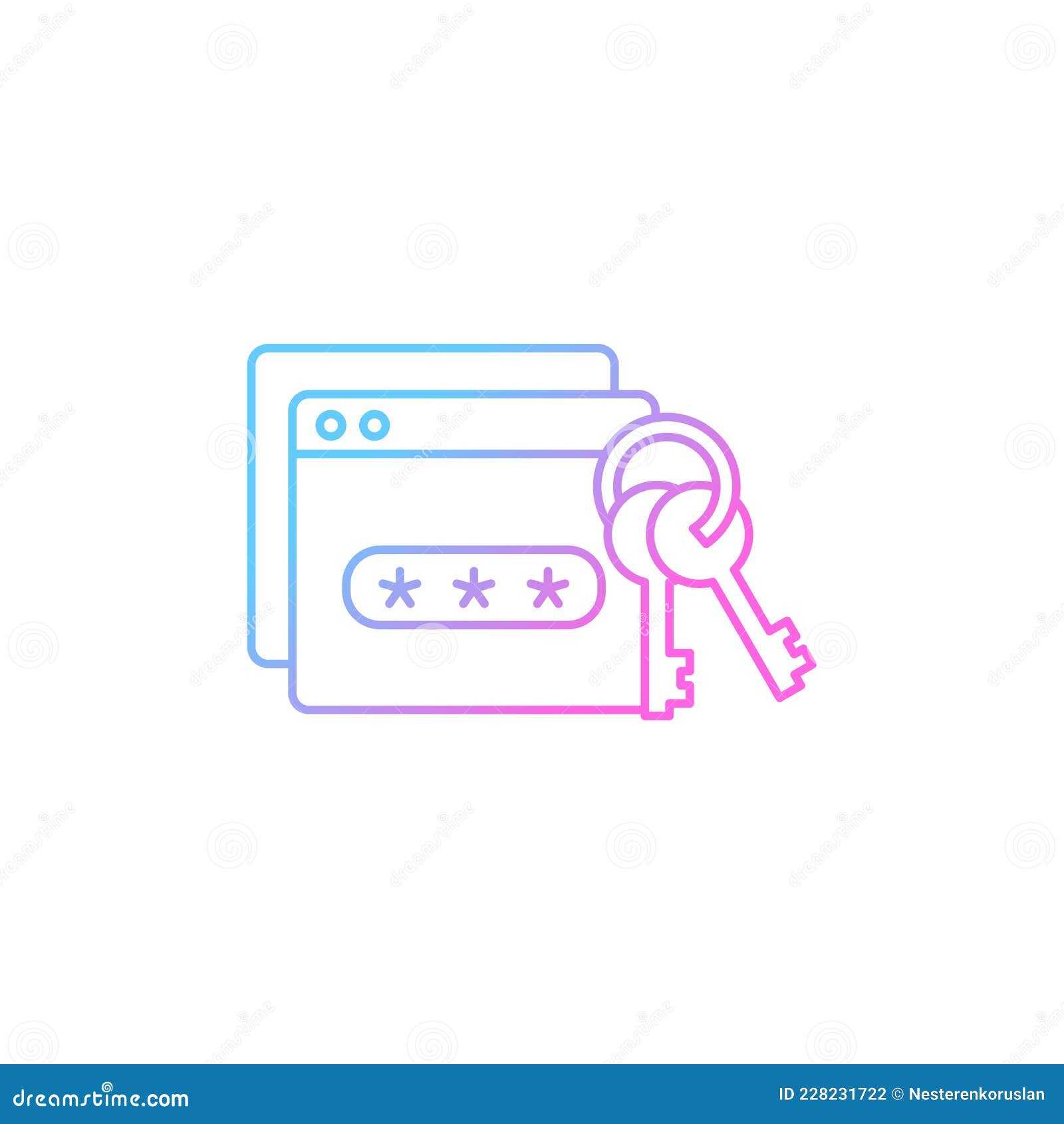 Password Management Gradient Linear Vector Icon Stock Vector ...