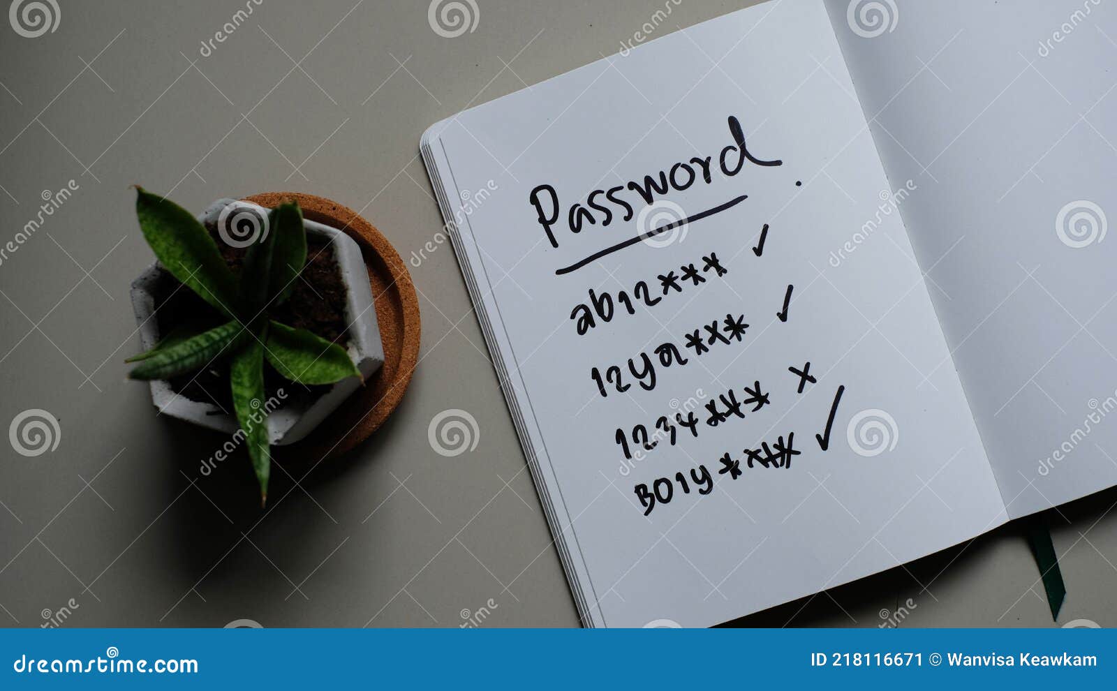 `Password` Message Concept Written Post it on Notebook. Stock Image ...