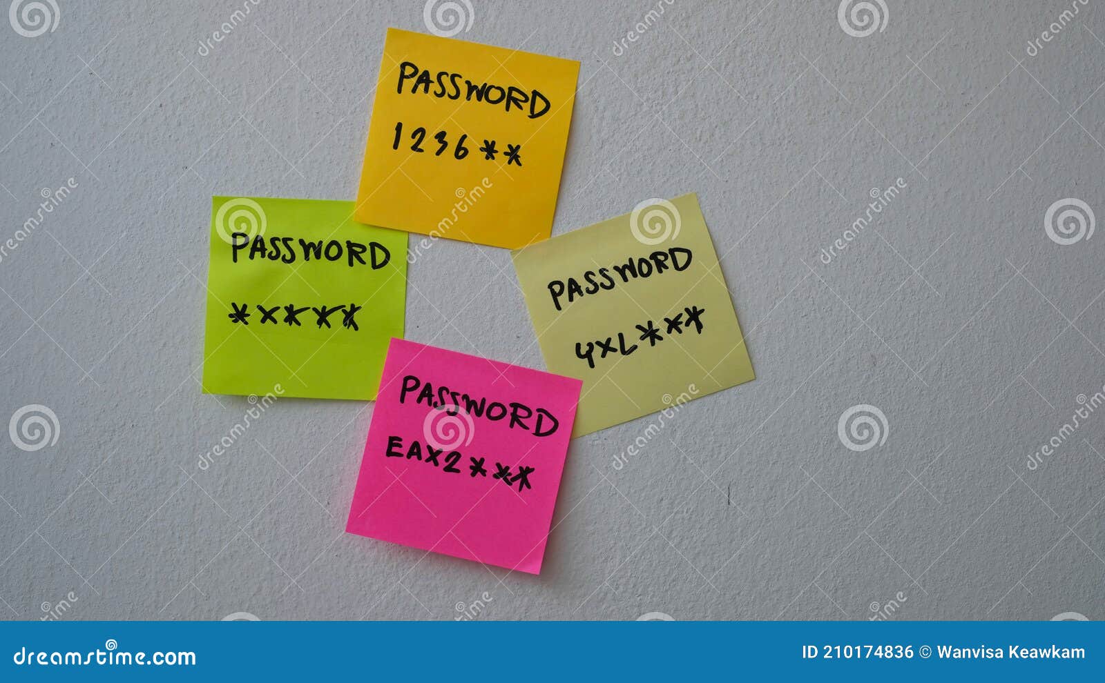`Password` Message Concept Written Post it Stock Photo - Image of ...