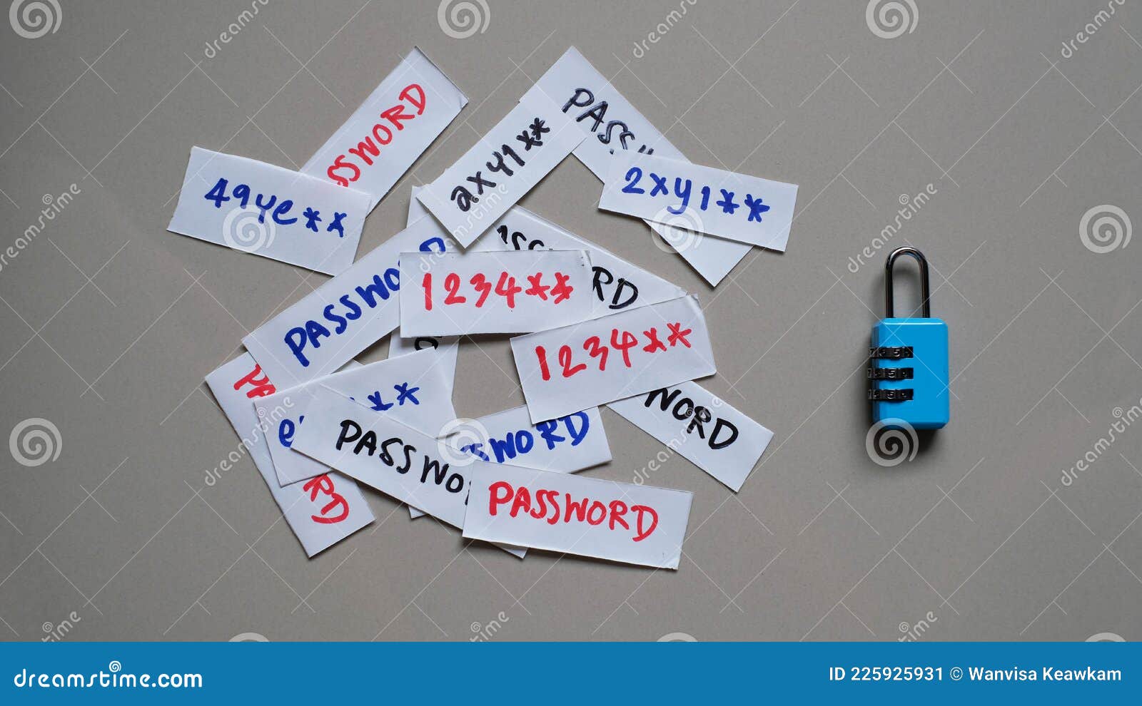 Password Management. Weak and Strong Password. Stock Image - Image of ...