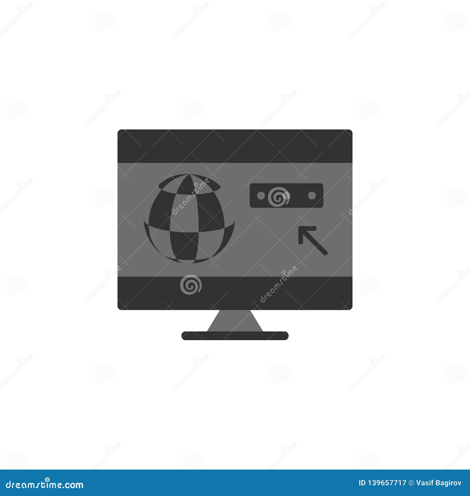 Password, Monitor . Element of Web Development. Vector Icon Stock ...
