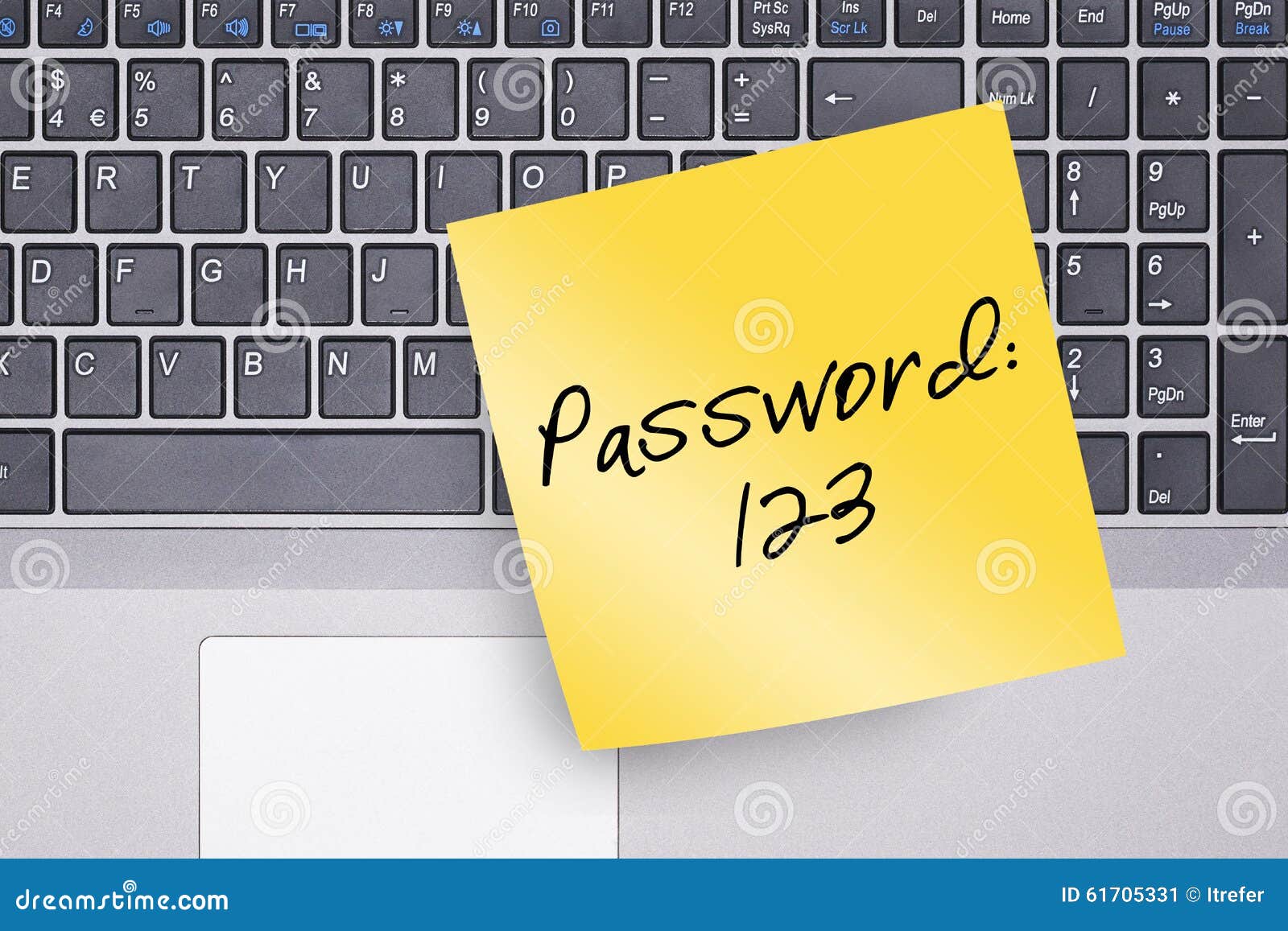 Password Note on Keyboard stock image. Image of networking - 61705331