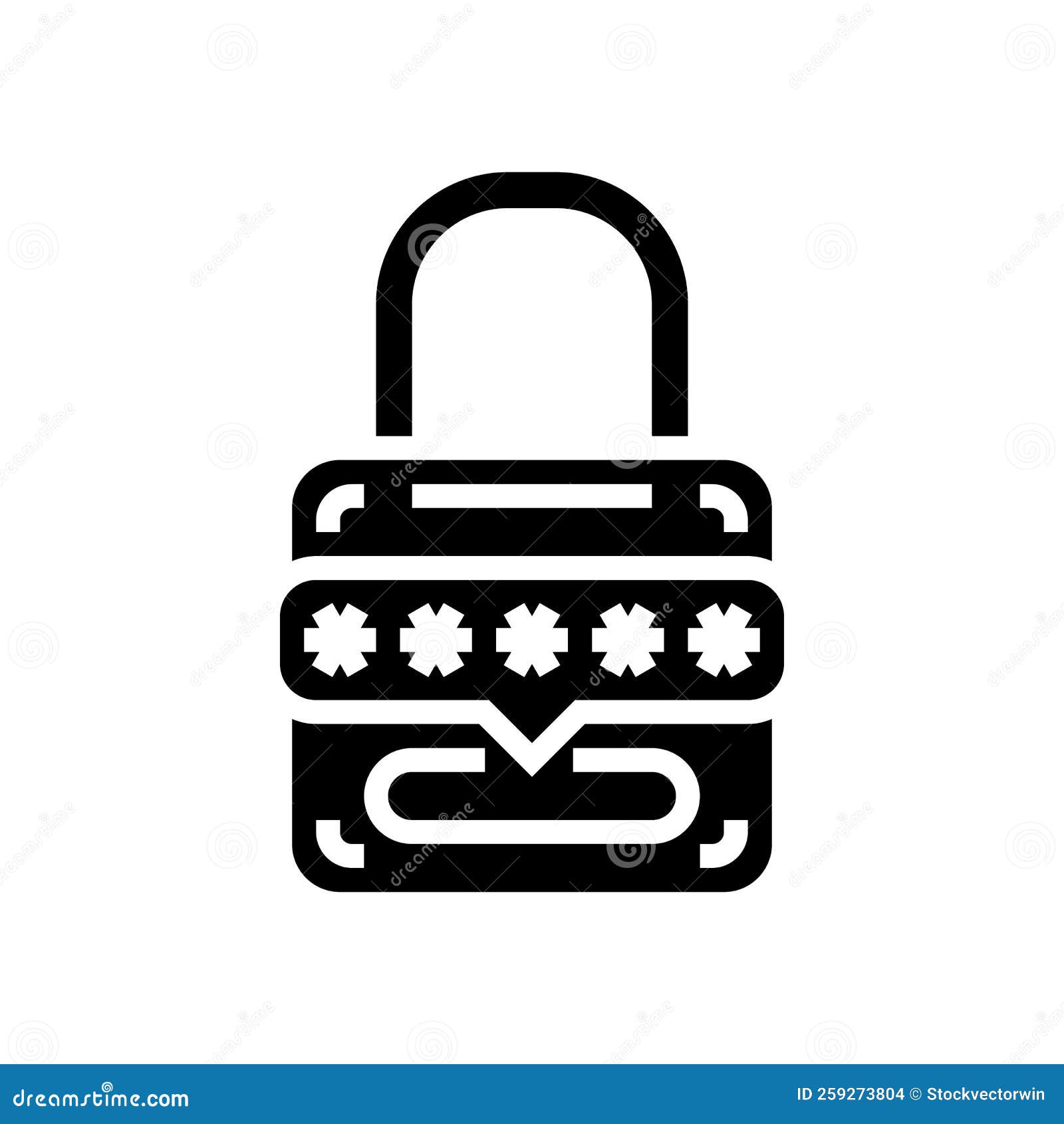 Password Padlock Glyph Icon Vector Illustration Stock Vector ...