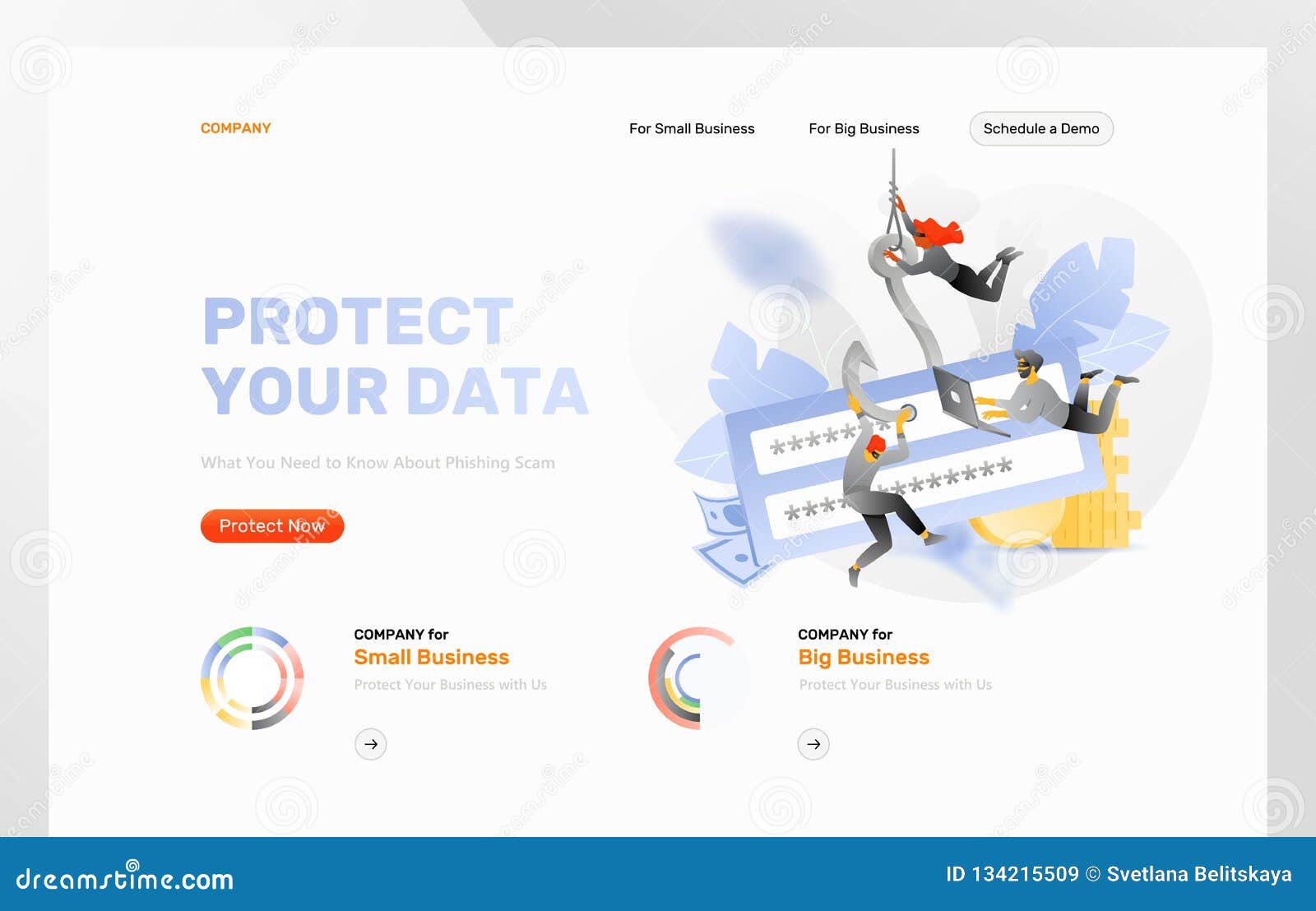 Password Phishing Attack Design Template Stock Vector - Illustration of ...