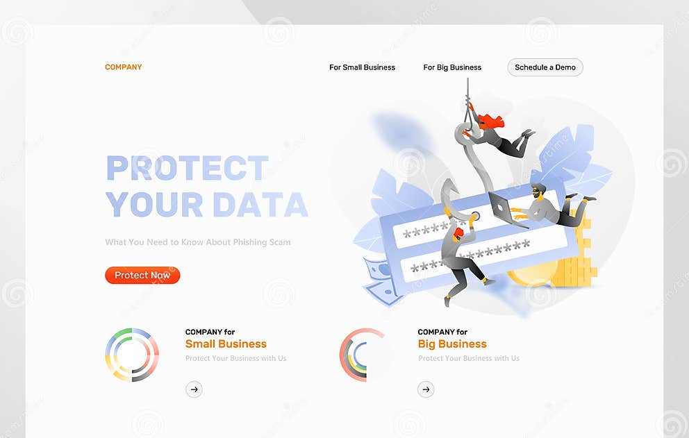 Password Phishing Attack Design Template Stock Vector - Illustration of ...