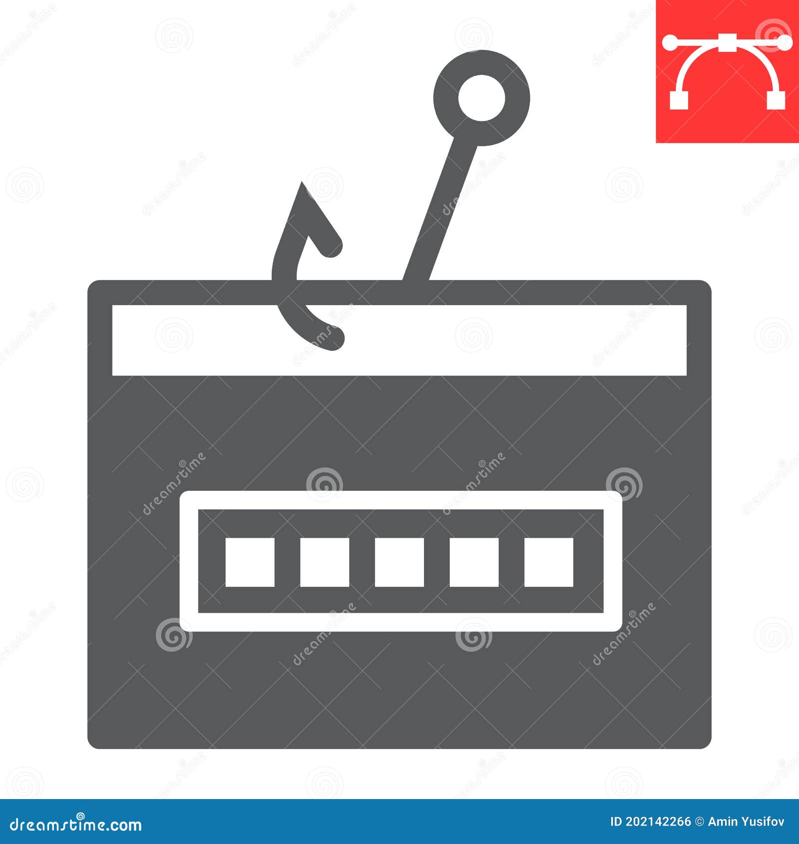 Password Phishing Glyph Icon, Security and Theft, Hacker Attack Sign ...