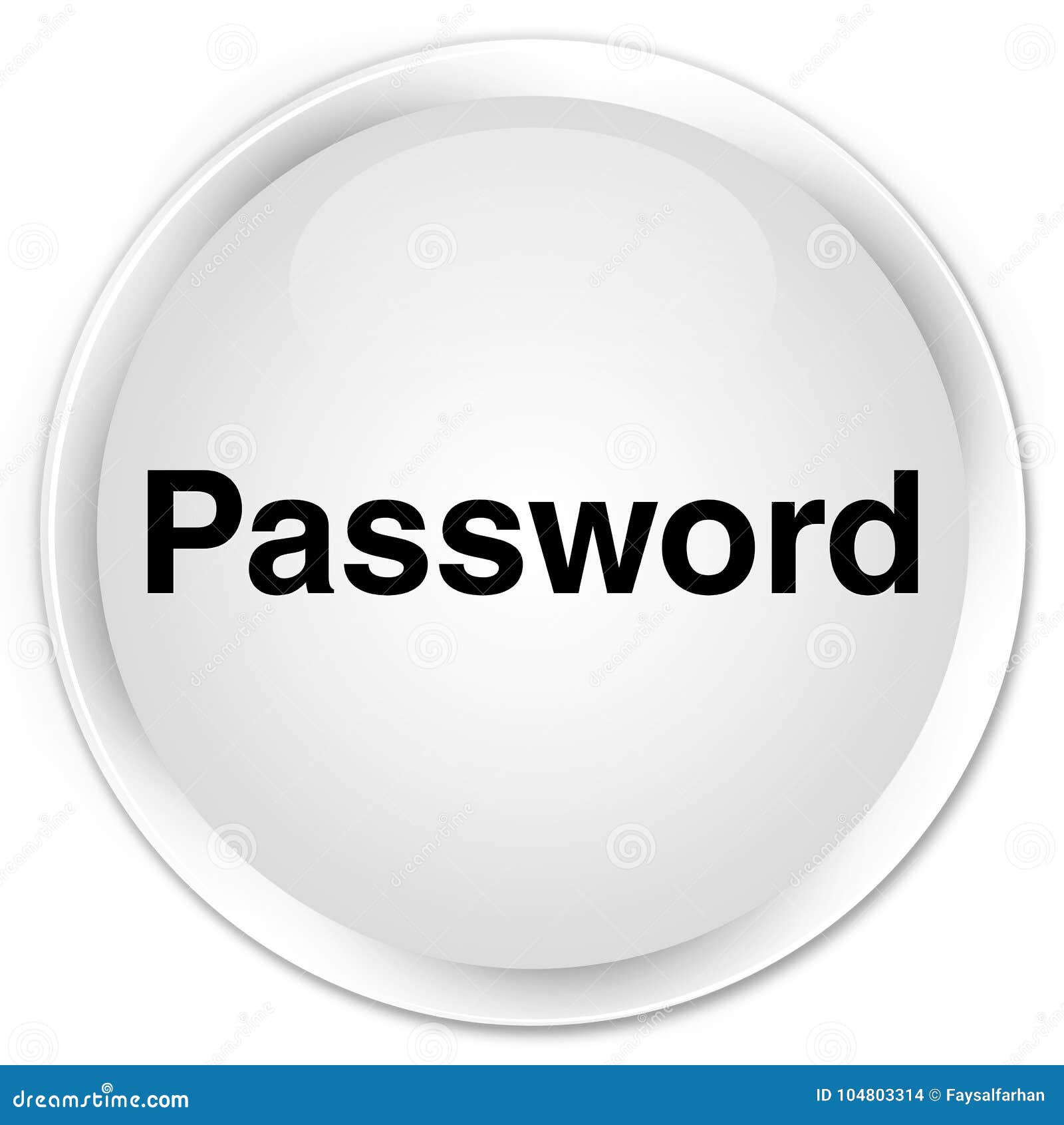 Password Premium White Round Button Stock Illustration - Illustration ...