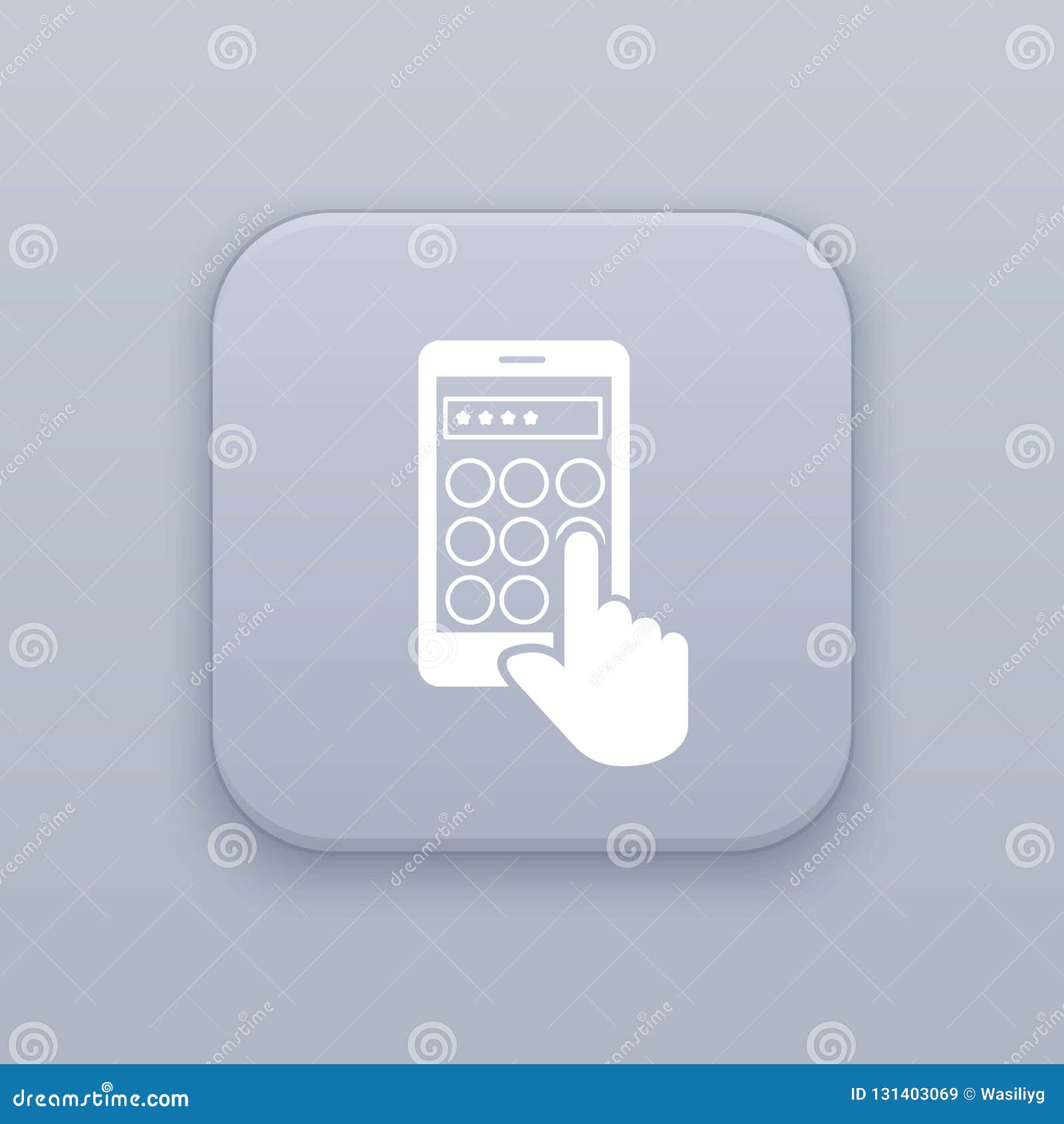 Password, Privacy, Gray Vector Button with White Icon on Gray ...