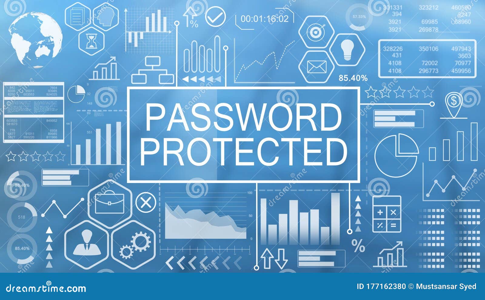 Password Protected, Animated Typography Stock Illustration ...